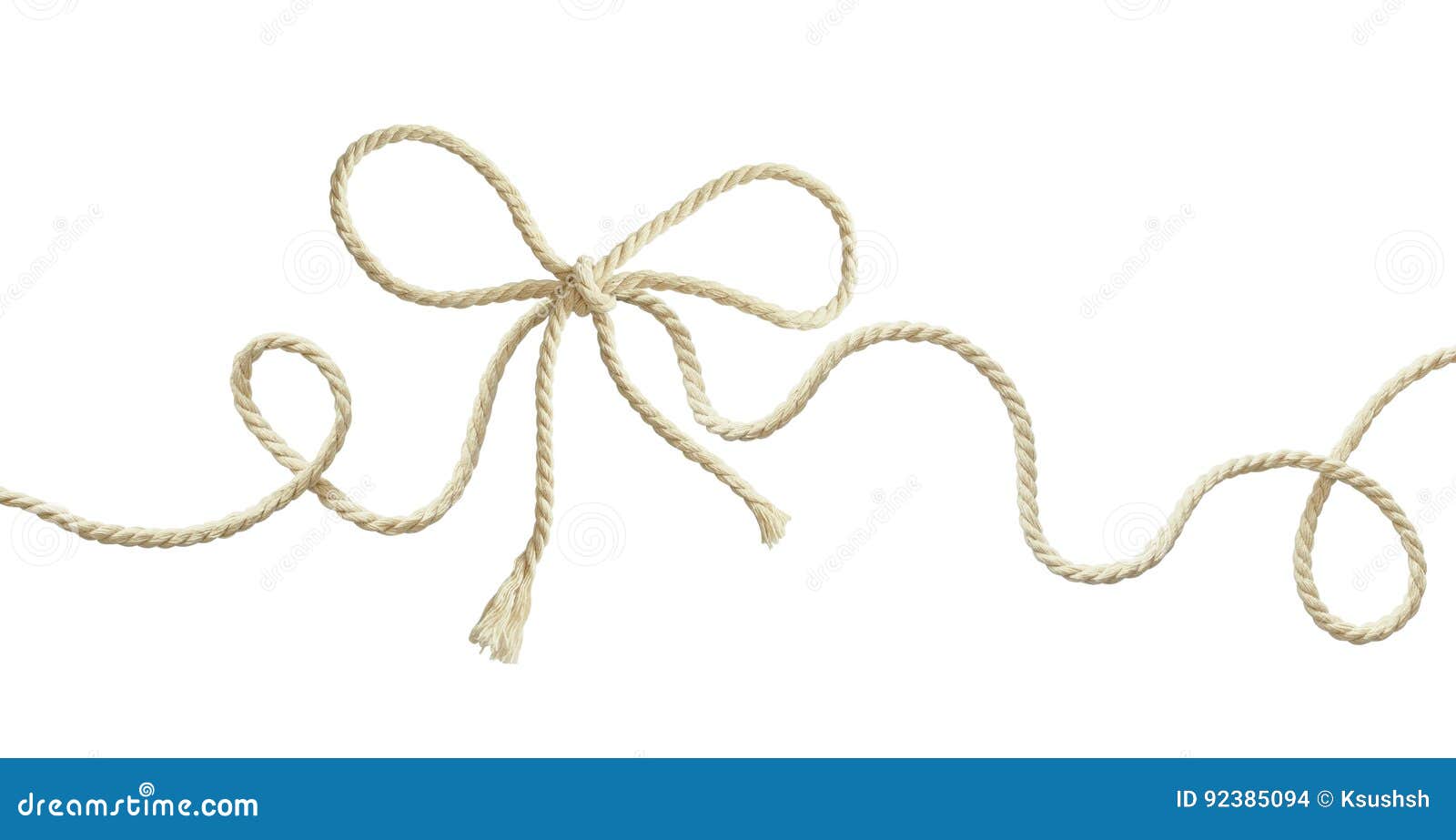 White wavy rope and bow stock photo. Image of rope, fiber - 92385094