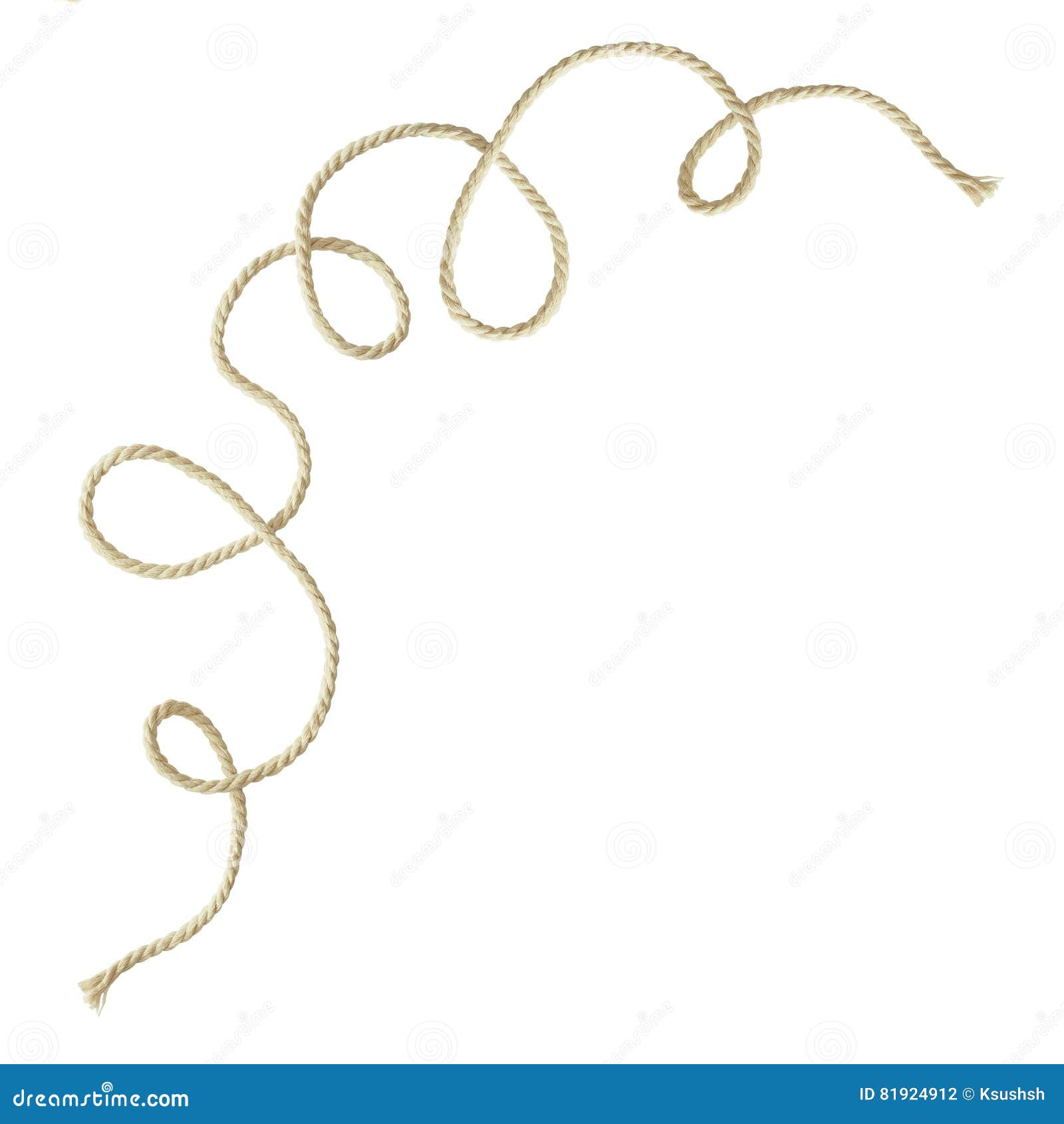 White wavy rope corner stock photo. Image of detail, loop - 81924912