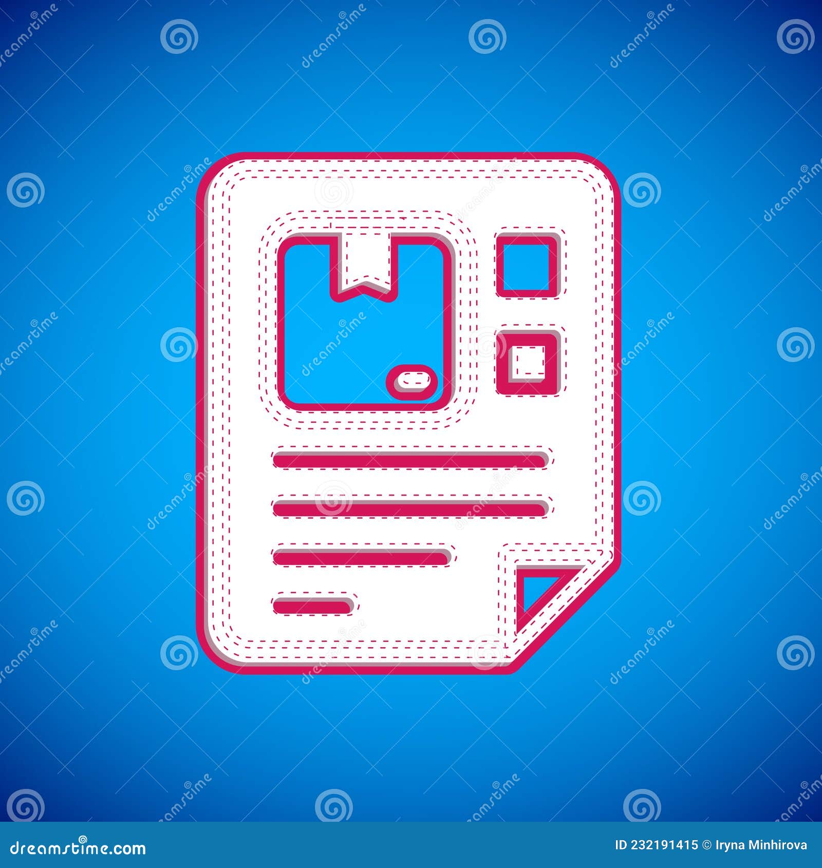 White Waybill Icon Isolated on Blue Background. Vector Stock Vector ...