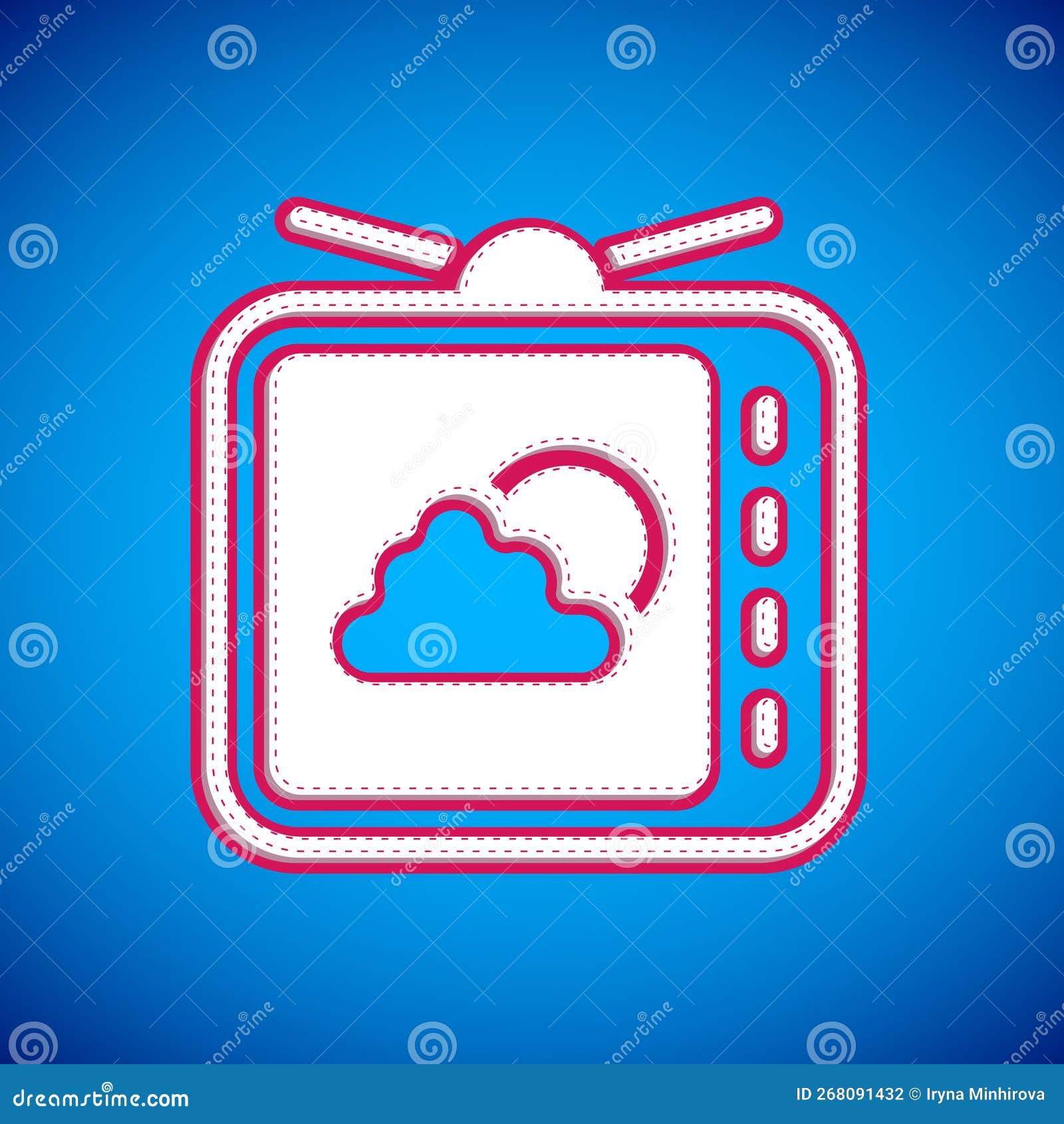 White Weather Forecast Icon Isolated on Blue Background. Vector Stock ...
