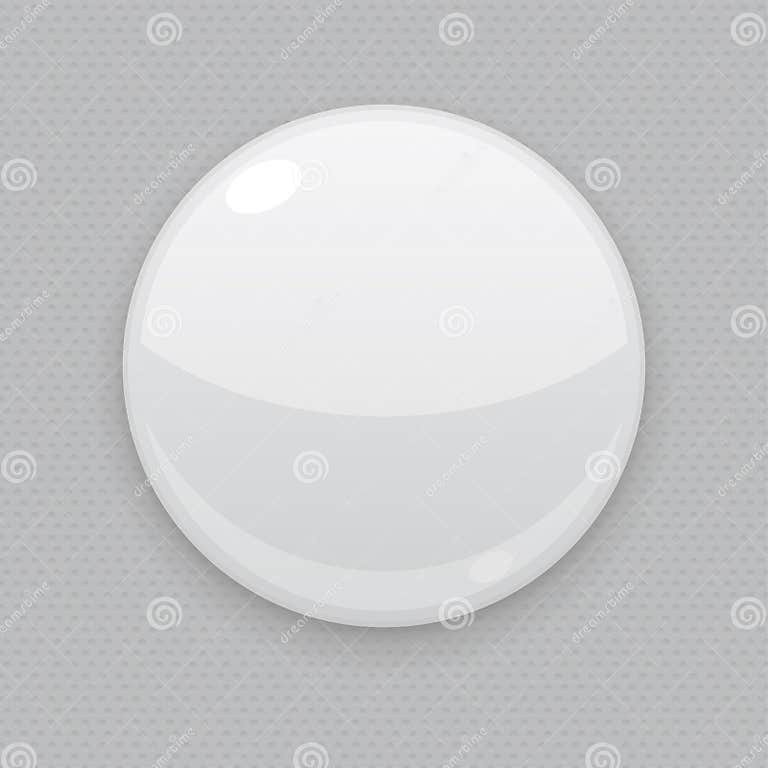White Web Button on Gray Background. Round 3d Icon Stock Vector ...