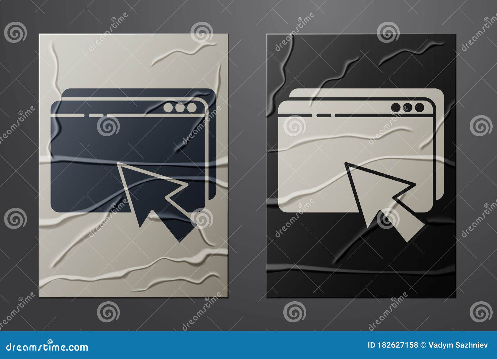White Web Design and Development Concepts Icon Isolated on Crumpled ...