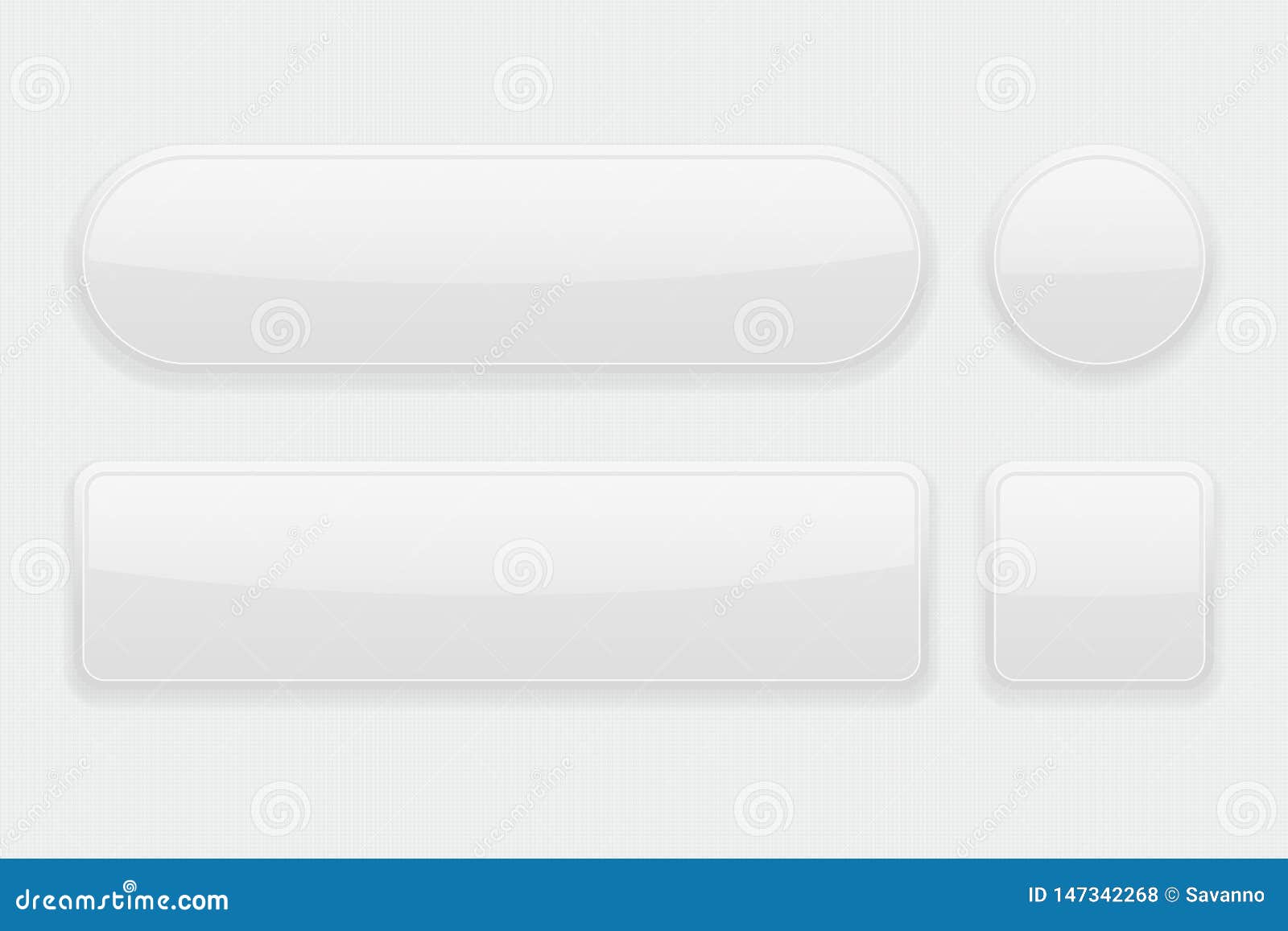 White Web Interface Buttons Stock Vector - Illustration of white ...