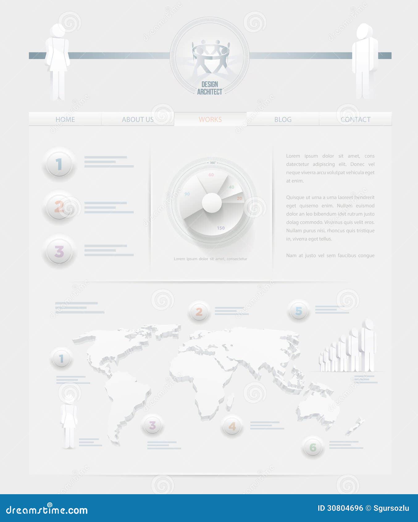 White Web Site Template stock vector. Illustration of presentation ...