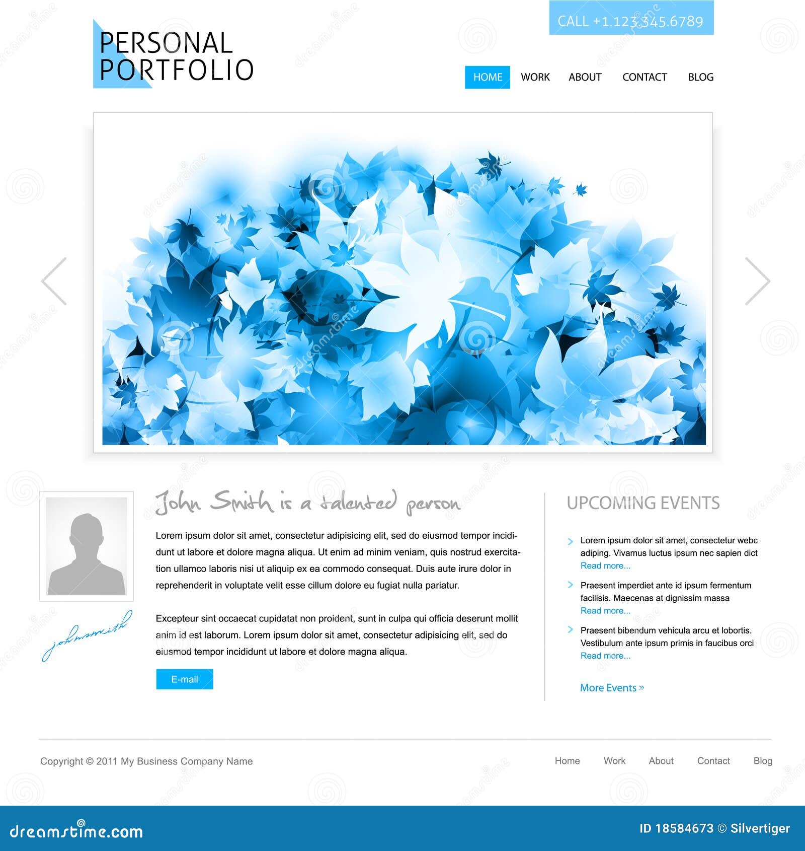 White website template stock vector. Illustration of leaf - 18584673