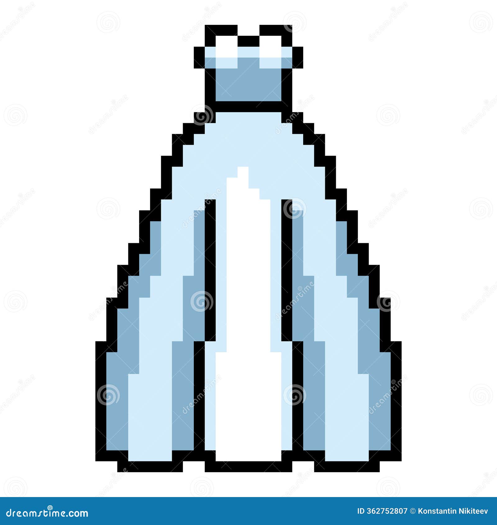 White Wedding Dress Isolated Pixel Art Icon Stock Illustration ...