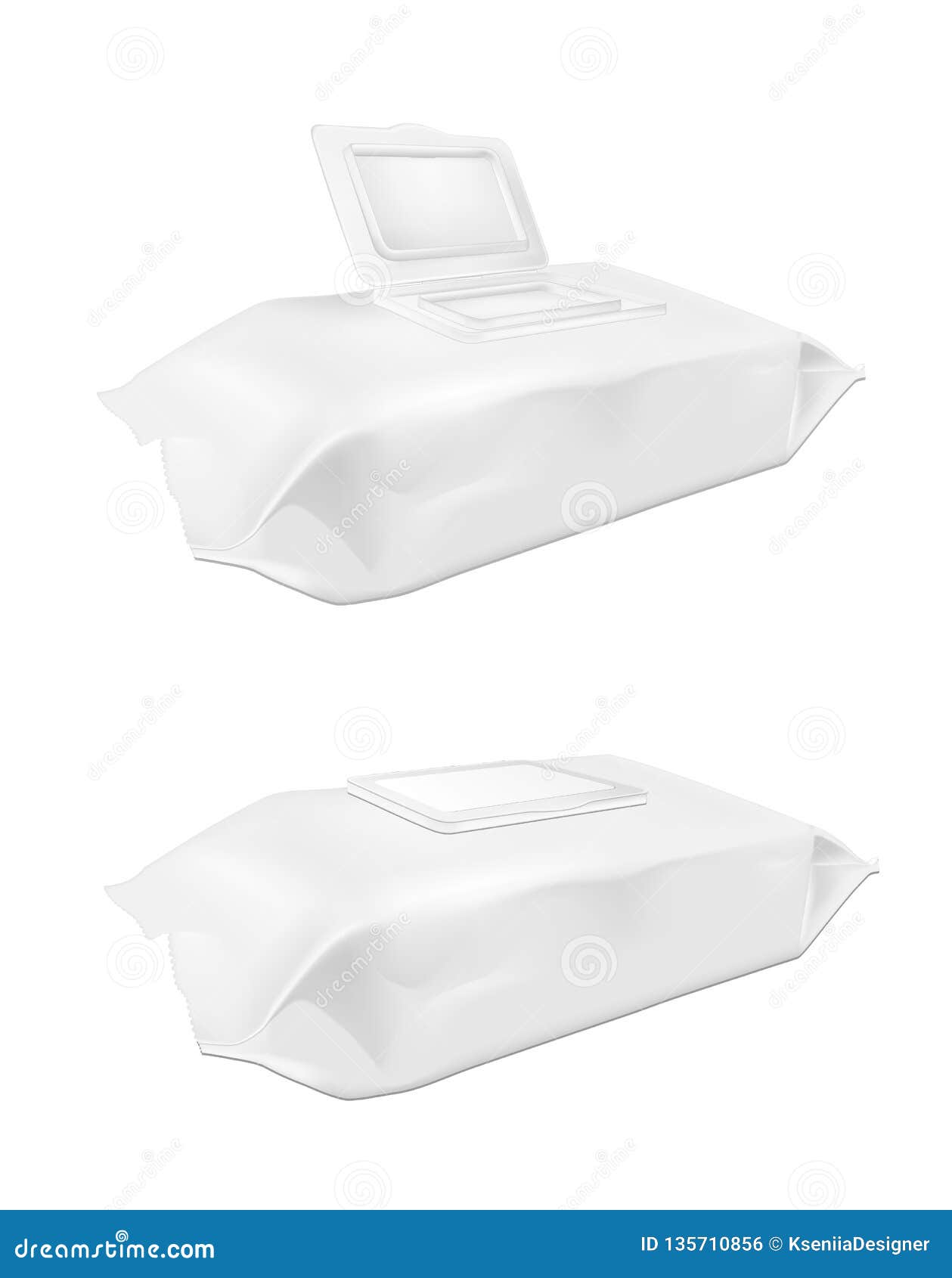 White Wet Wipes Package with Flap Stock Vector - Illustration of wrap ...