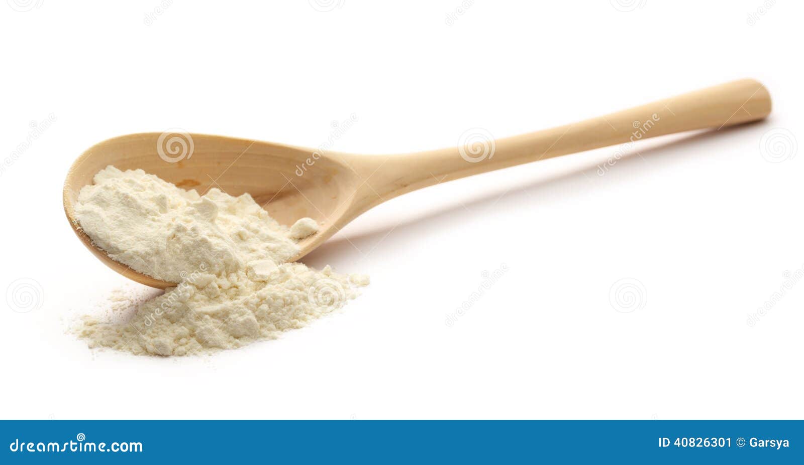 White Wheat Flour in Wooden Spoon Stock Image - Image of cereal ...