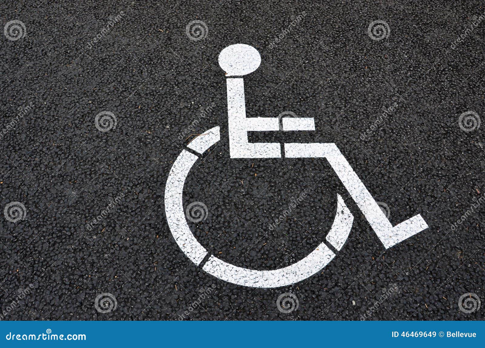 White Wheelchair Sign on Road Stock Image - Image of handicapping ...