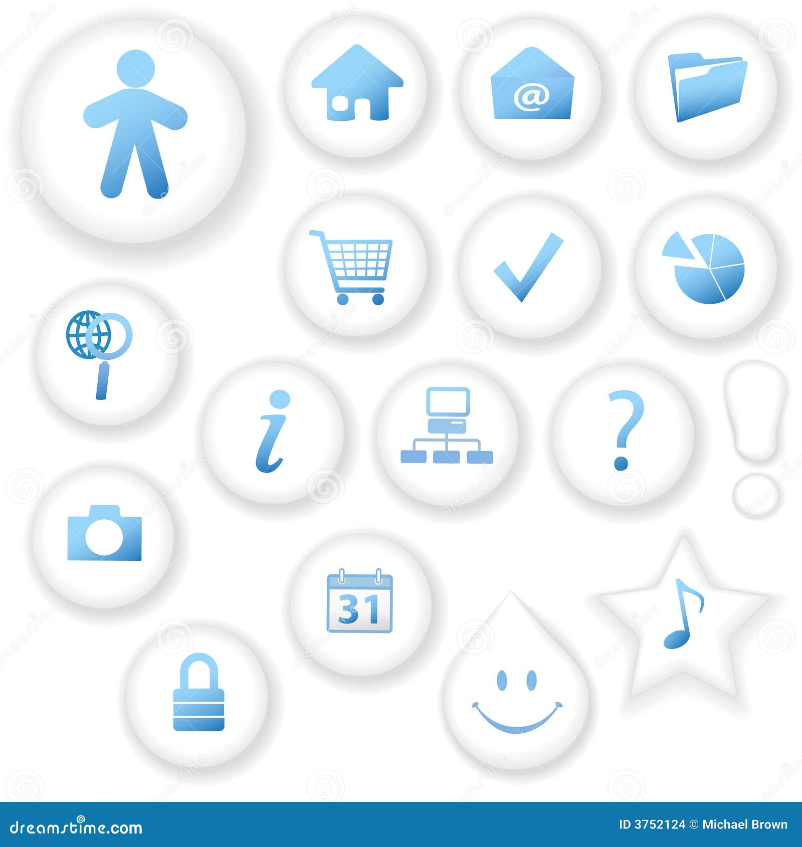 Set Of UI Button Icons For 2D Game User Interfaces Vector Illustration ...