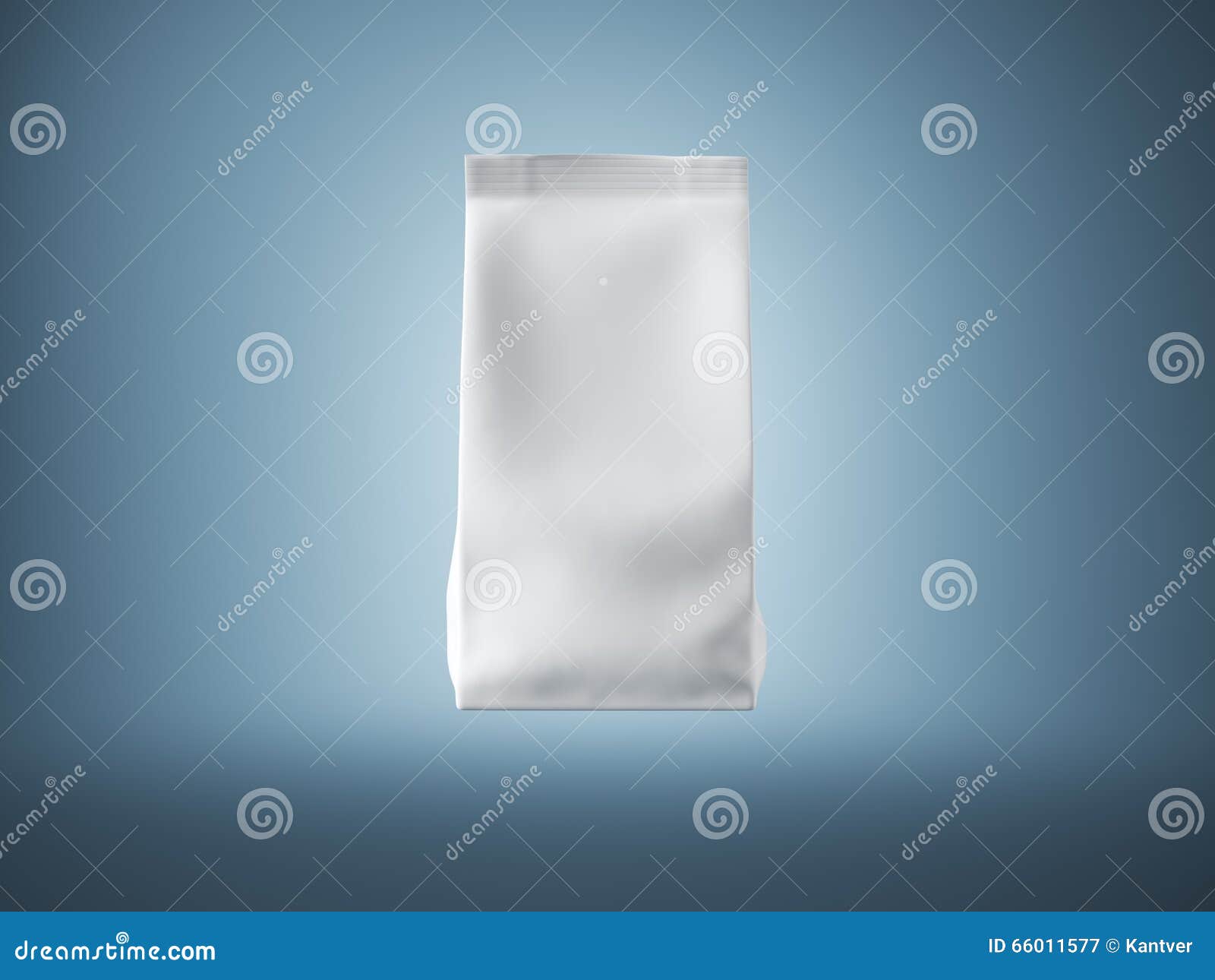 White White Paper Package. Blue Background, Front View. 3d Render Stock ...