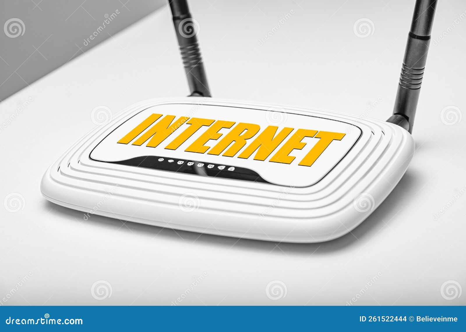 White Wi-Fi Router for Connecting Devices To the Internet. Stock Photo ...