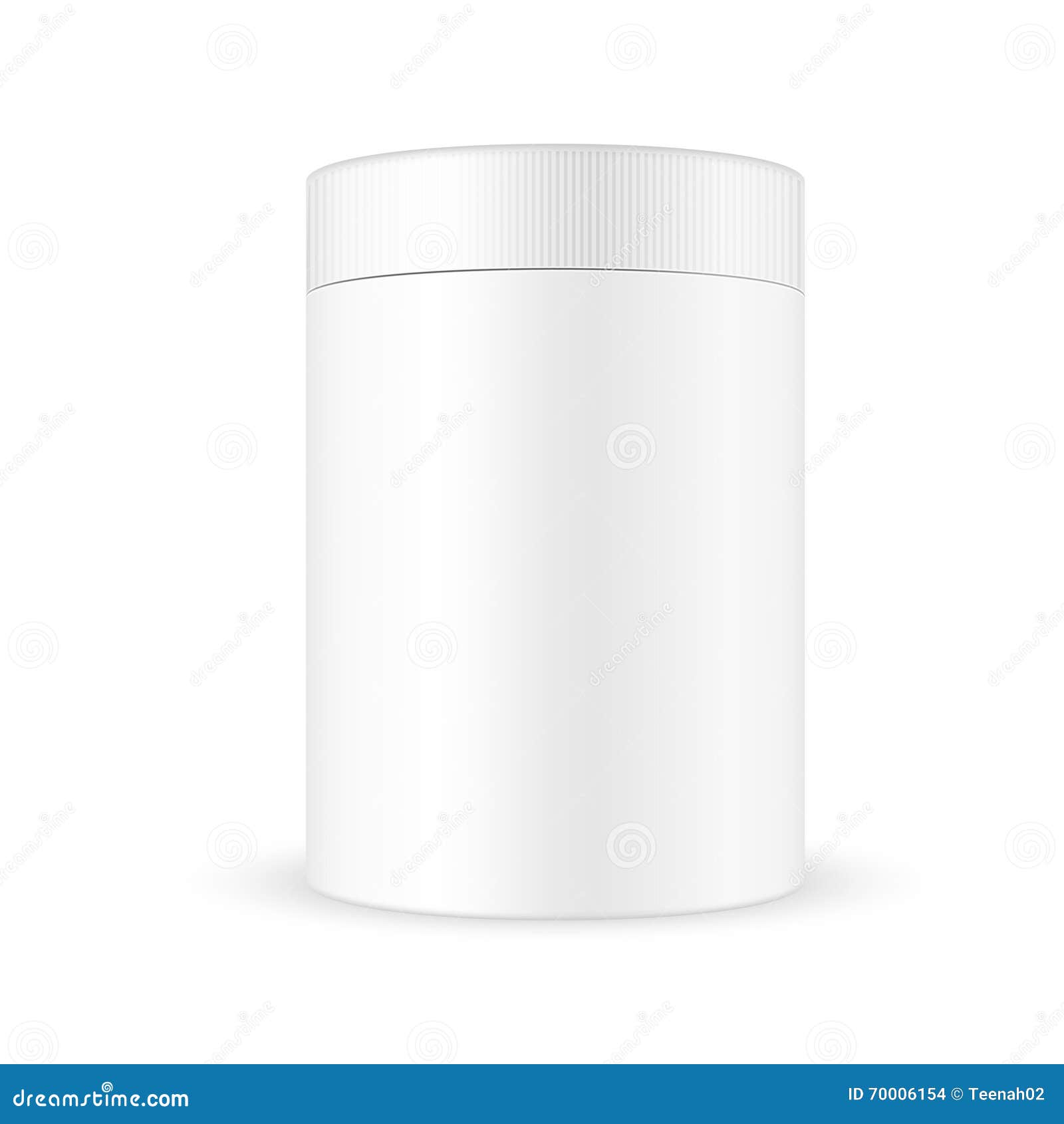 White Wide Round Container with Ribbed Cap/lid Stock Vector ...