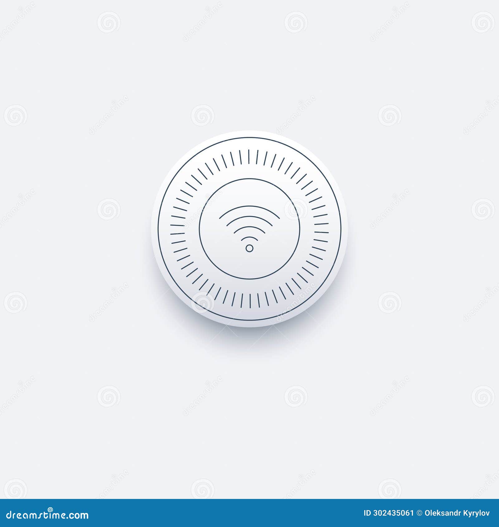 White WIFI Futuristic Web Button. Vector Icon with Shadow. Connection ...