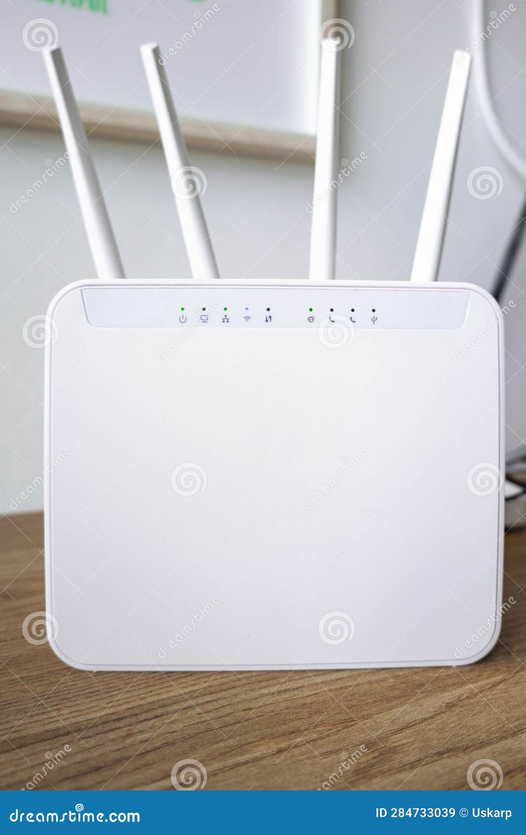 Wireless Internet Router Close-up in a Room or Office Stock Image ...