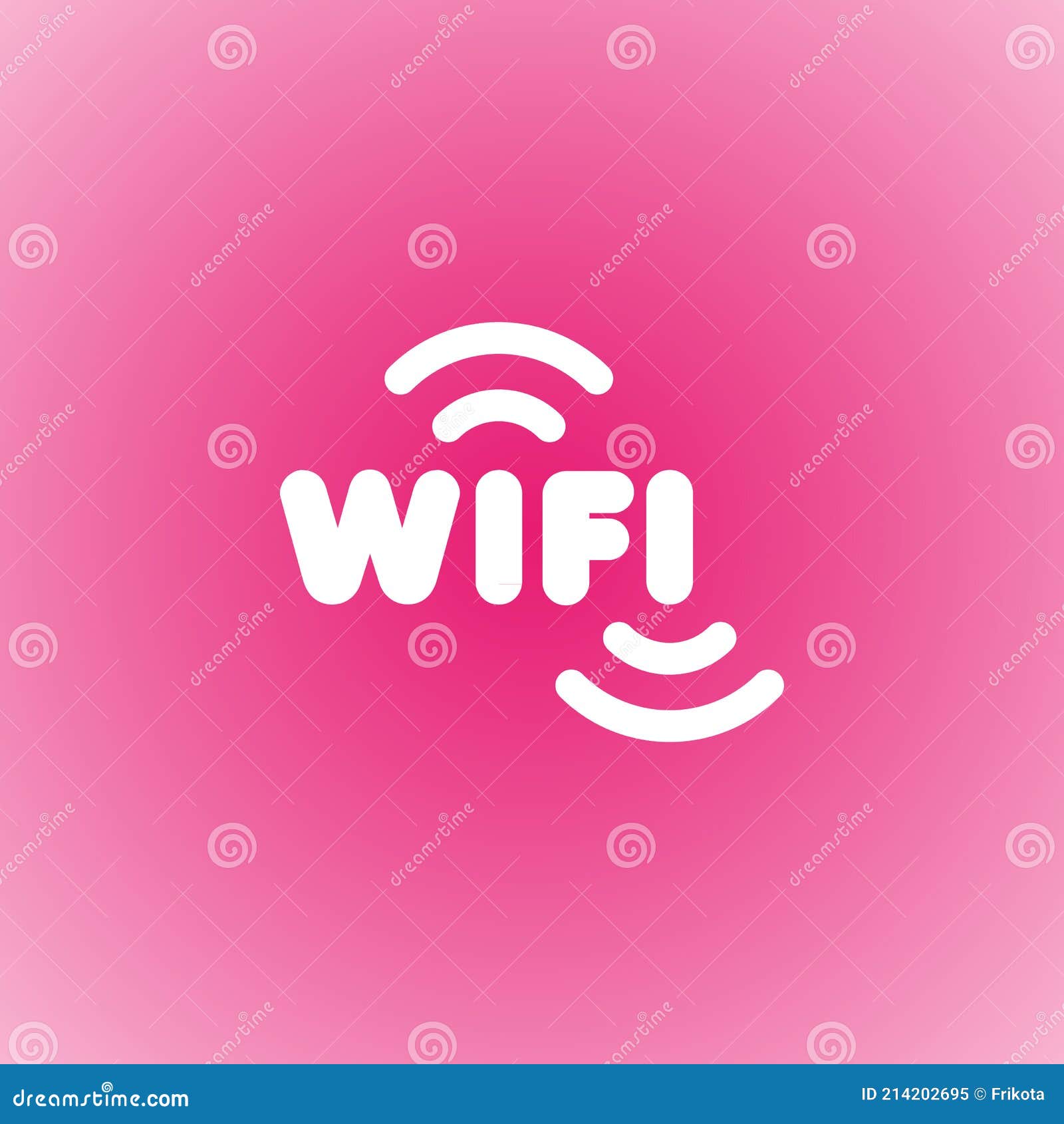 White Wifi Sign. Pink Background. Vector Illustration, Flat Design ...