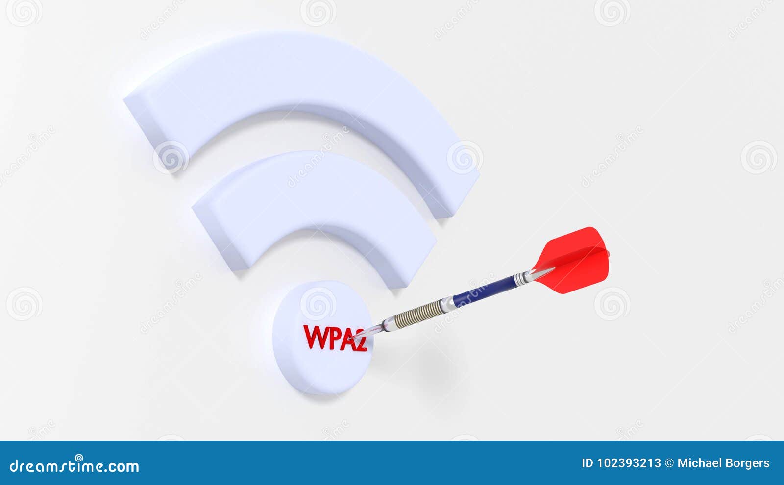 White Wifi Symbol With A Red Hacker On The Dot On White Background ...