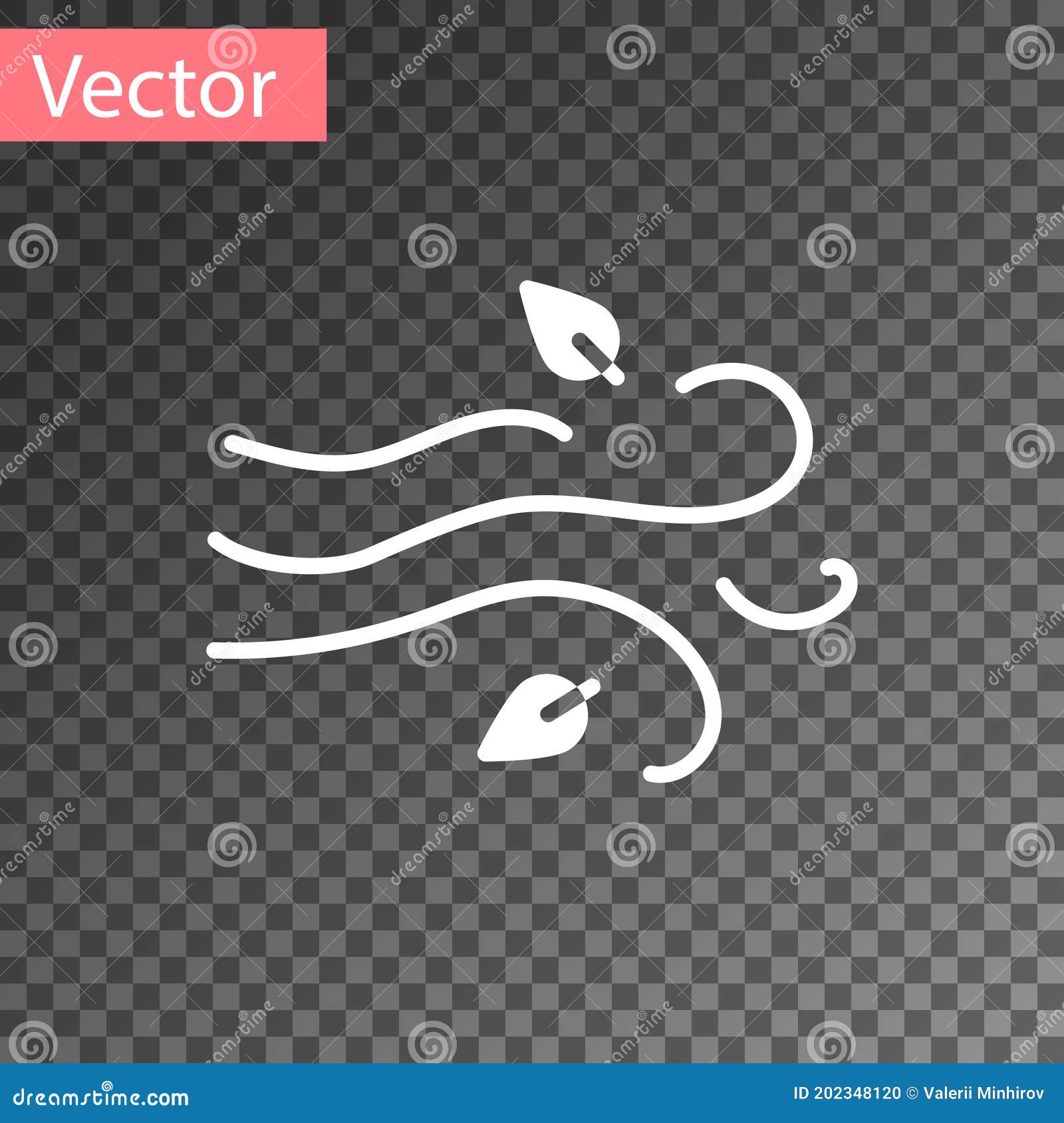 White Wind Icon Isolated on Transparent Background. Windy Weather Stock ...