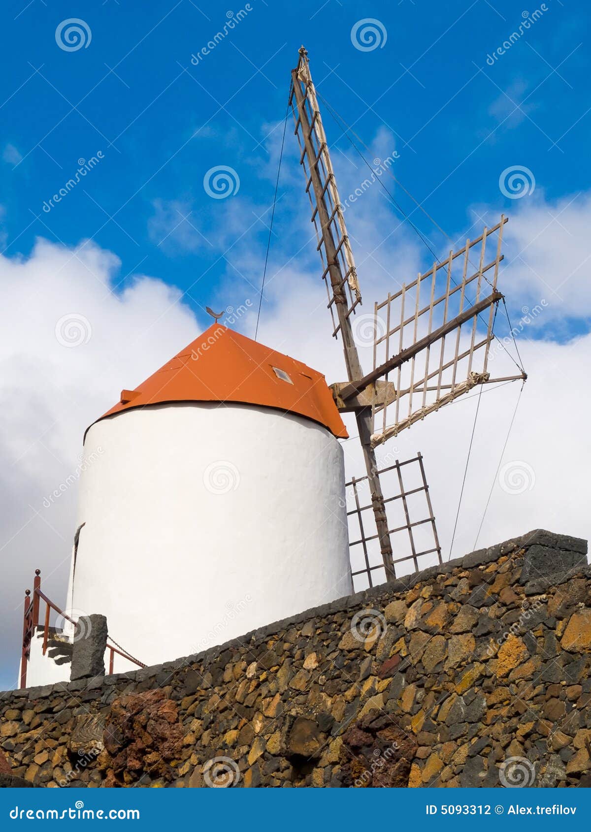 White windmill stock photo. Image of farm, steps, canary - 5093312