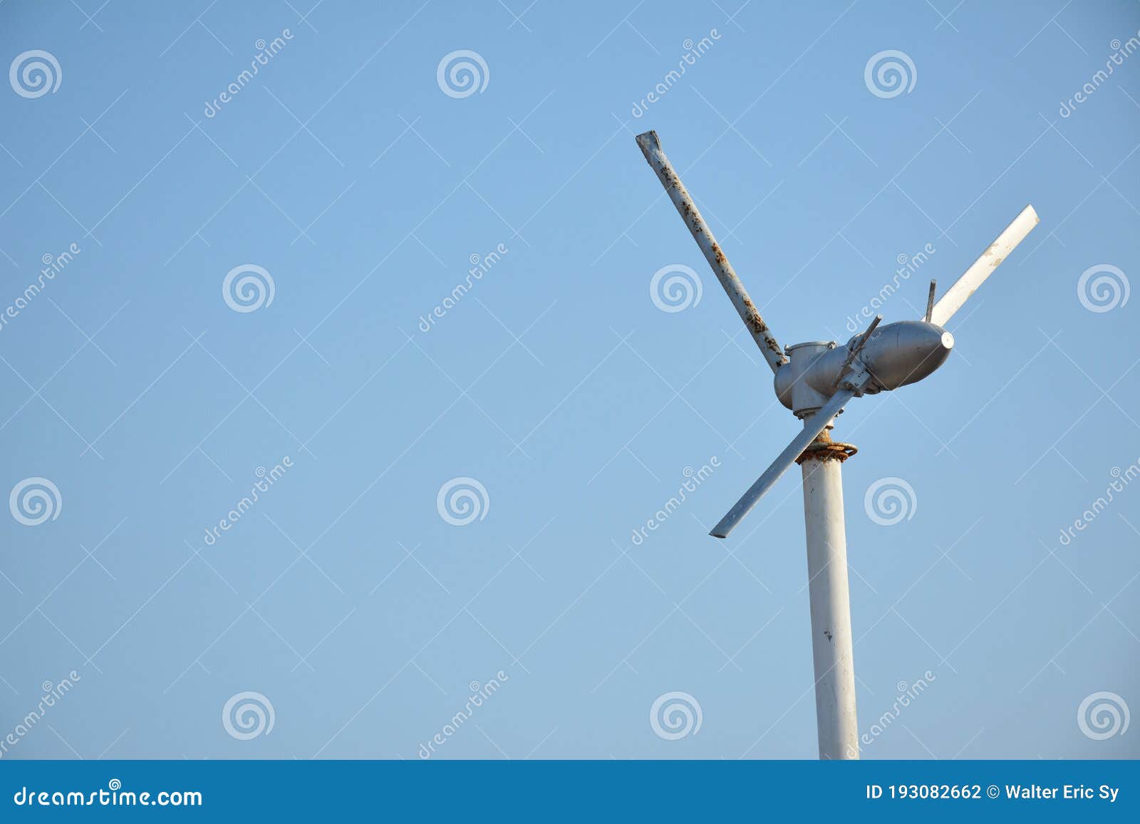 White Windmill Single Small Propeller Stock Photo - Image of metal ...