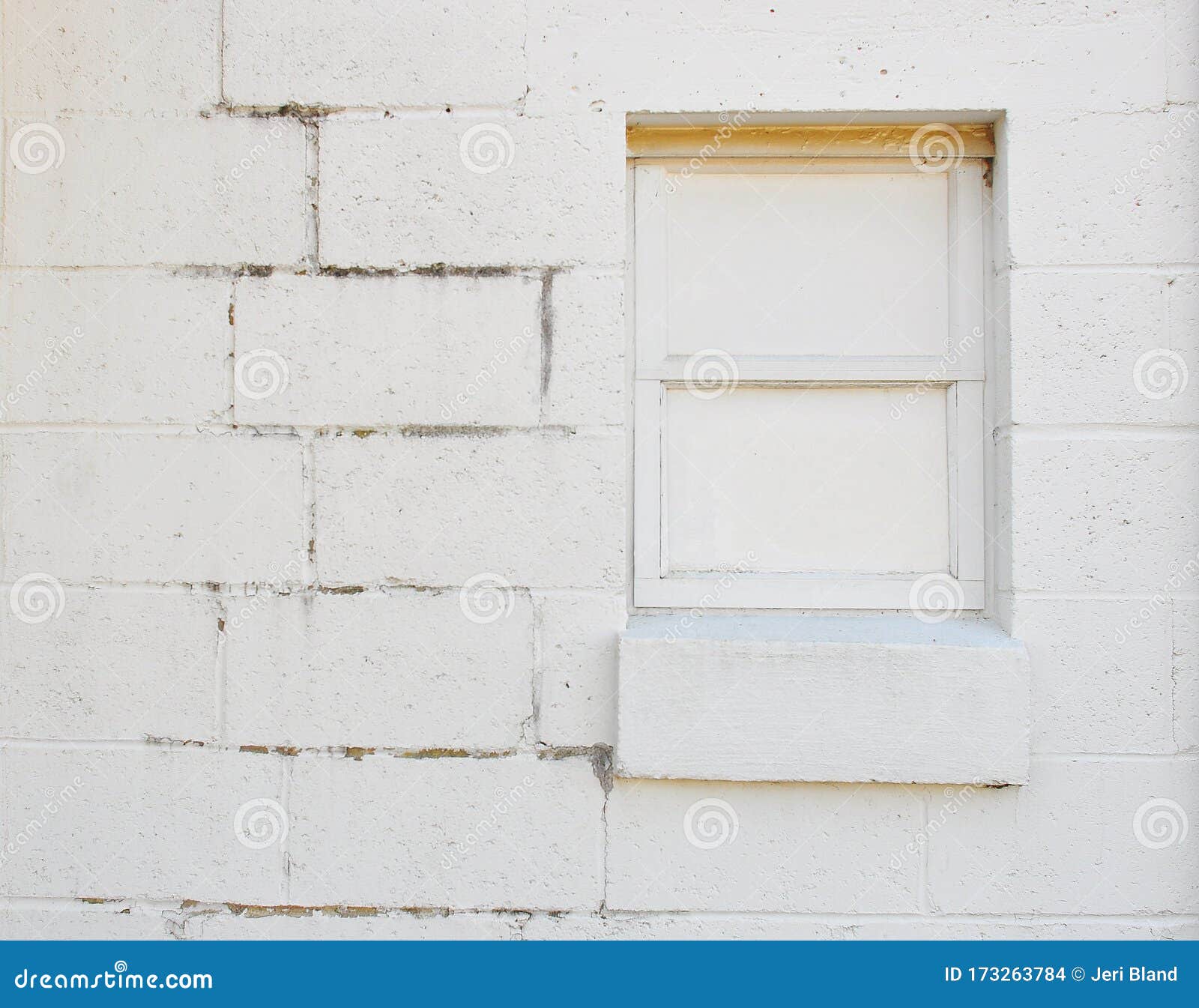 White Window Against a Moldy White Wall Stock Photo - Image of ...