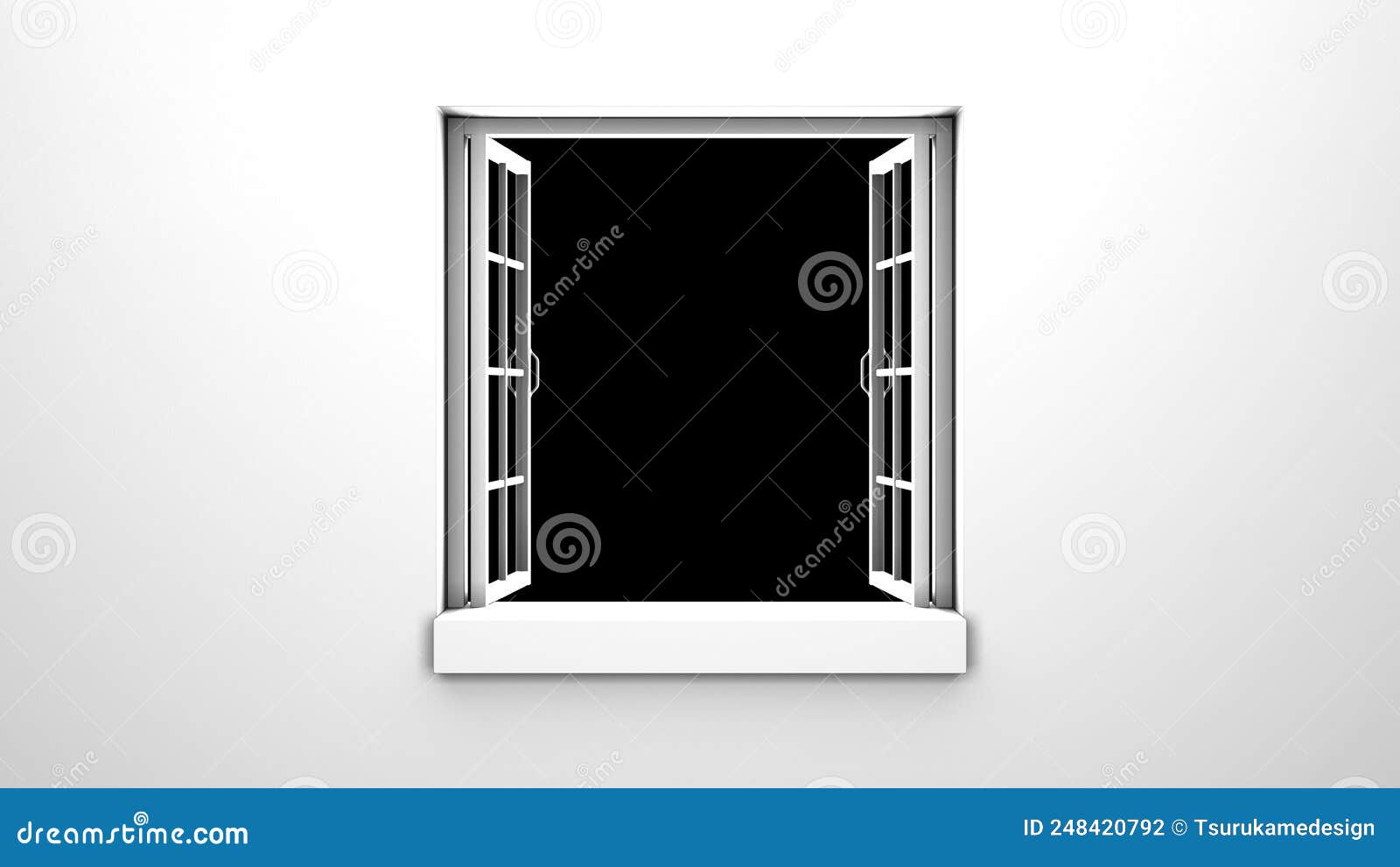 White Window with Black Background. Stock Illustration - Illustration ...