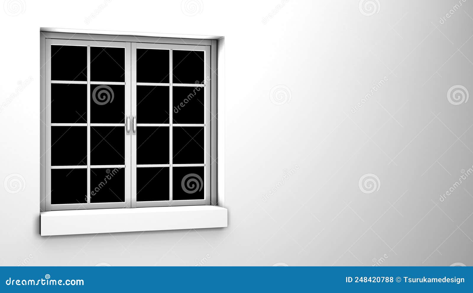 White Window with Black Background. Stock Illustration - Illustration ...