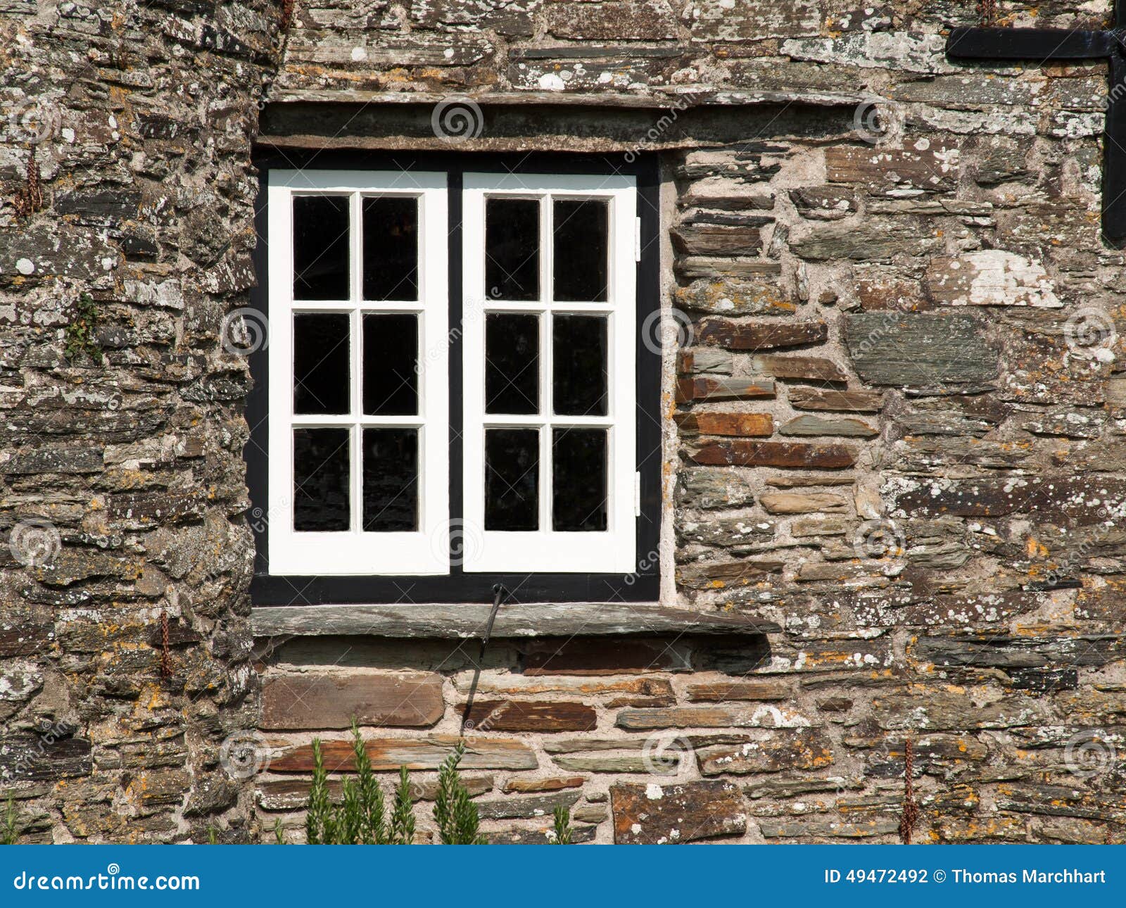 White Window in a Black Frame Stock Photo - Image of frame, stone: 49472492