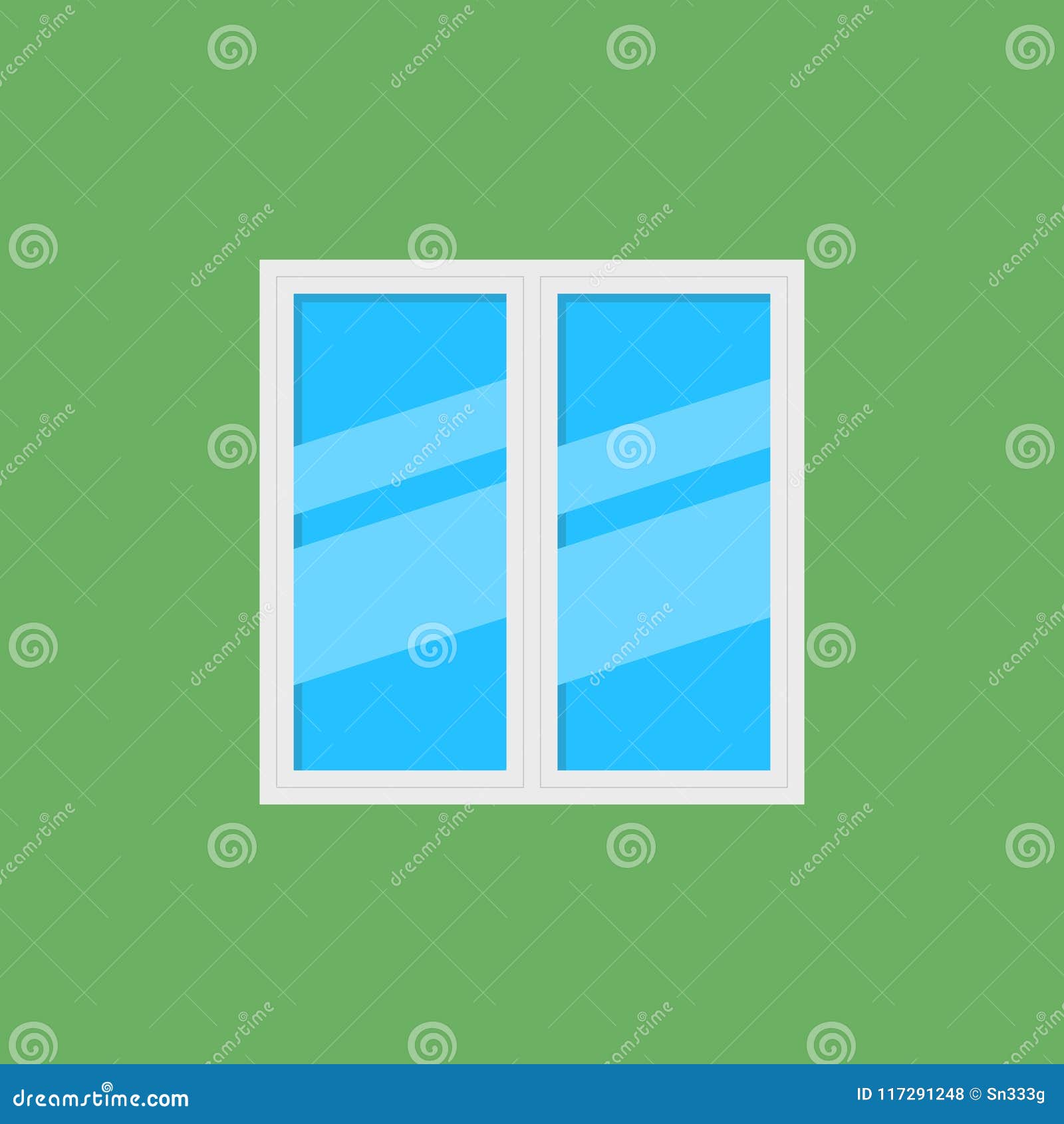 White Window with Blue Glass Vector Flat Icon Stock Vector ...