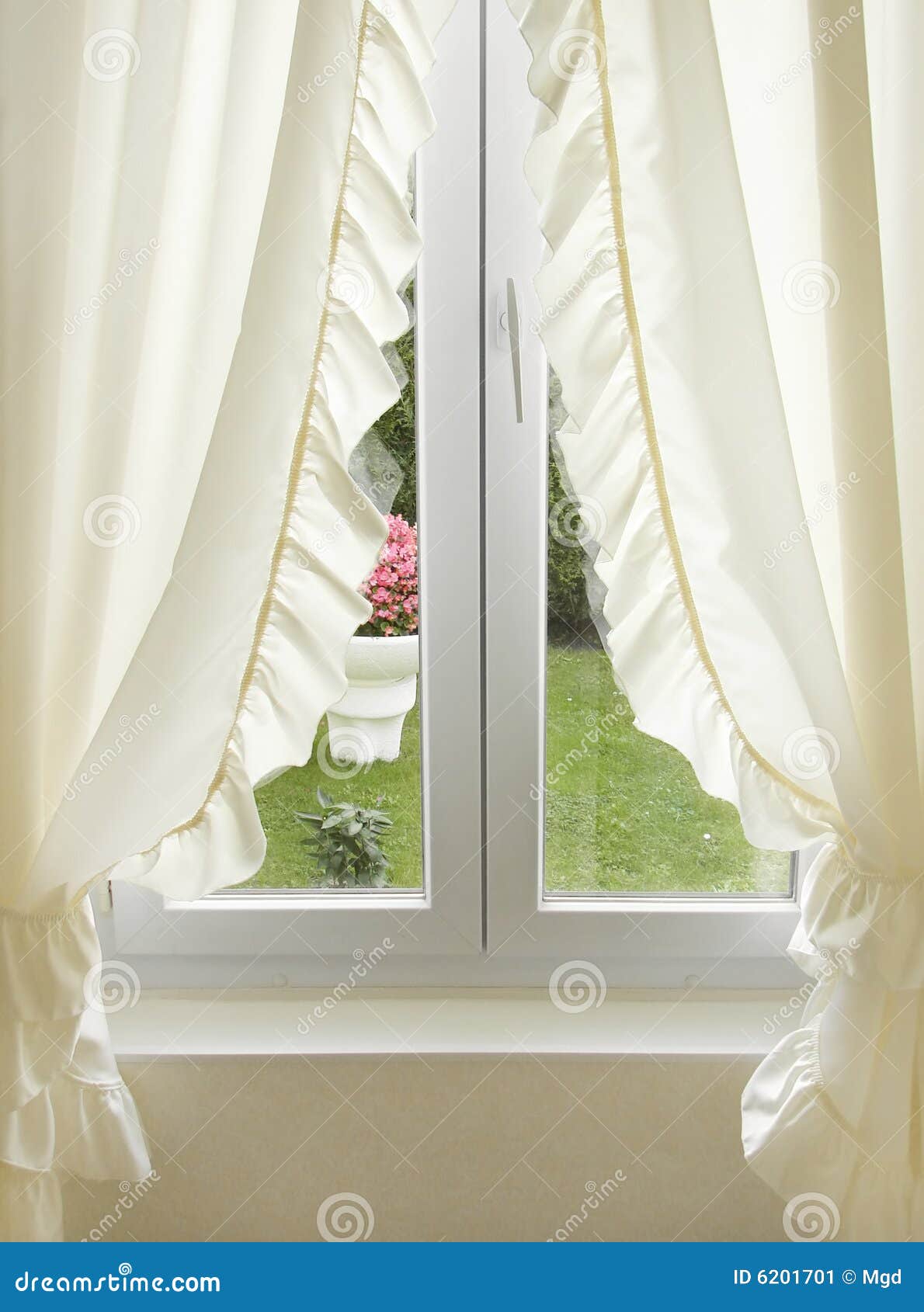 White window with curtains stock image. Image of curtains - 6201701