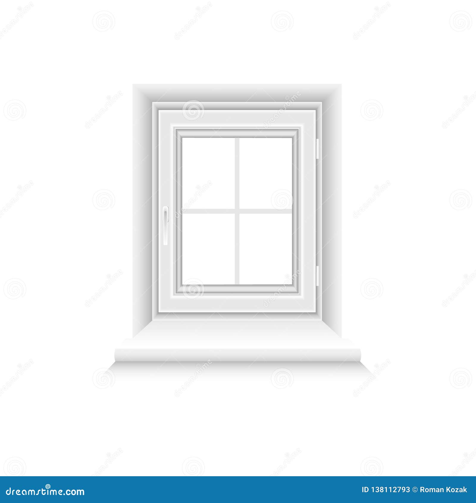 White Window Frame On White Background Stock Vector - Illustration of ...