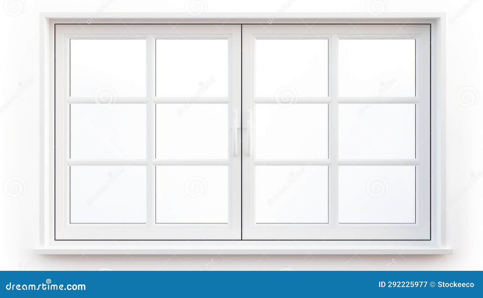 Bold Structural Design: White Window Frame on Isolated Background Stock ...