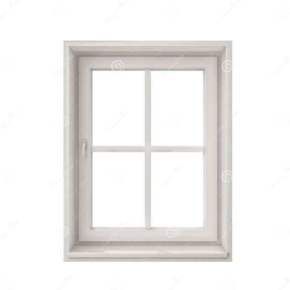 White Window Frame Isolated on White Background Stock Image - Image of ...