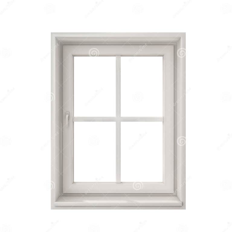 White Window Frame Isolated on White Background Stock Image - Image of ...