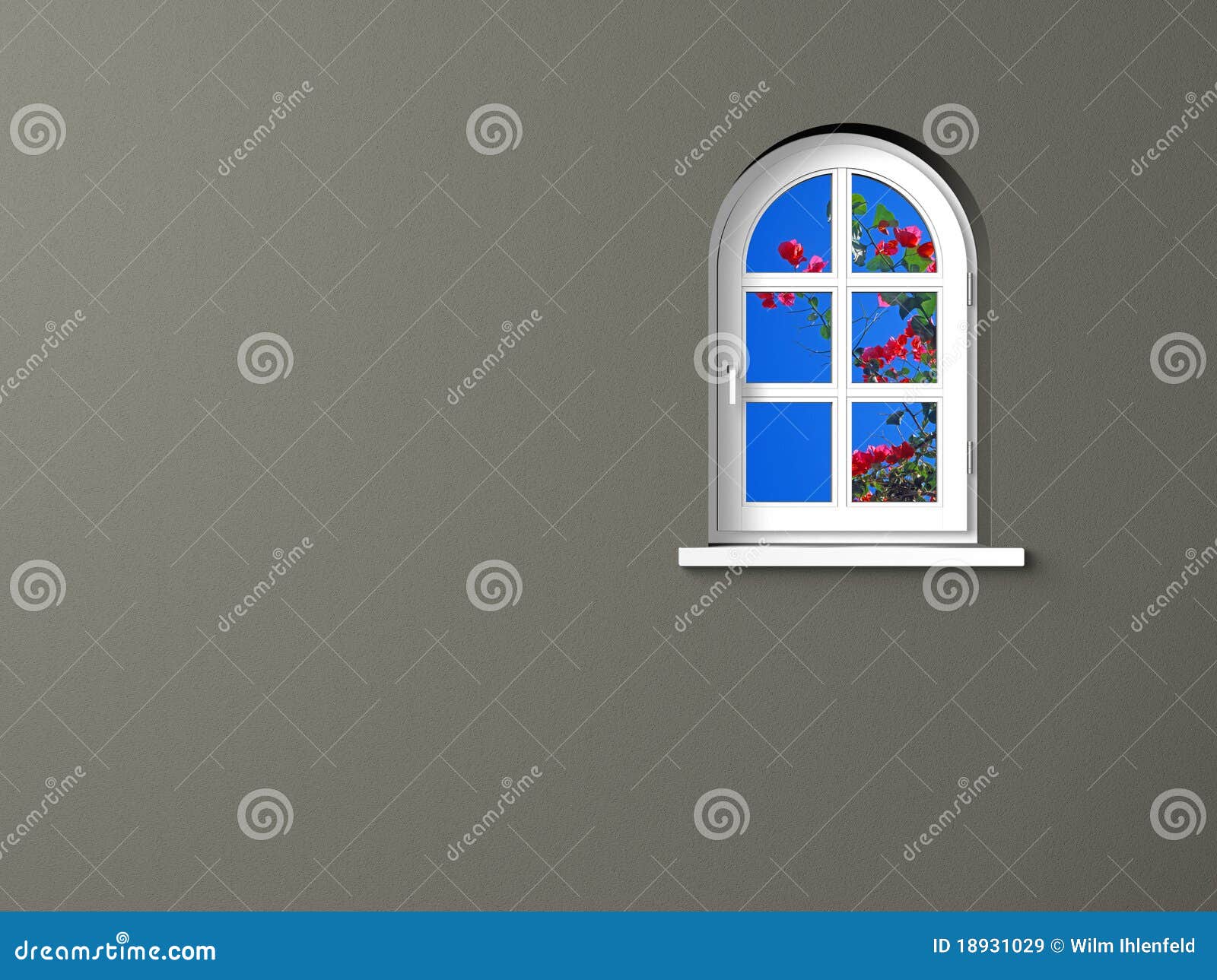 White window and grey wall stock illustration. Illustration of contrast ...