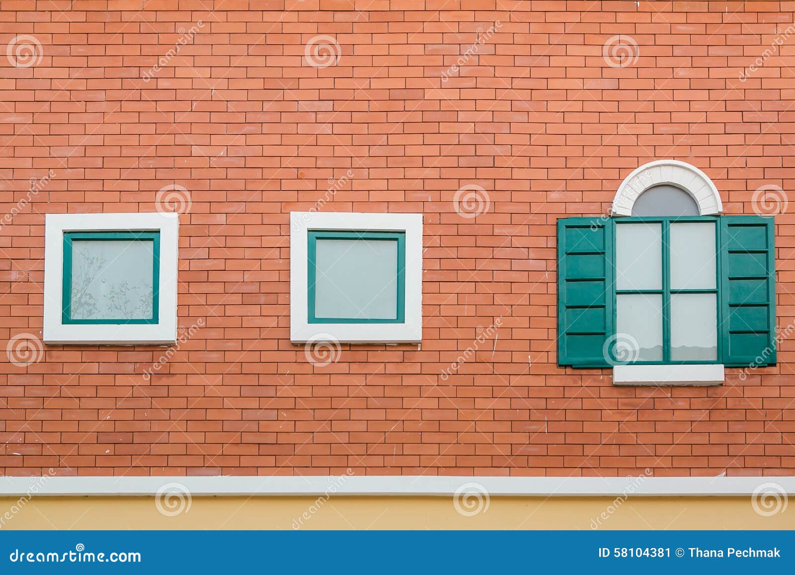 White Window on the Orange Brick Wall Stock Image - Image of orange ...