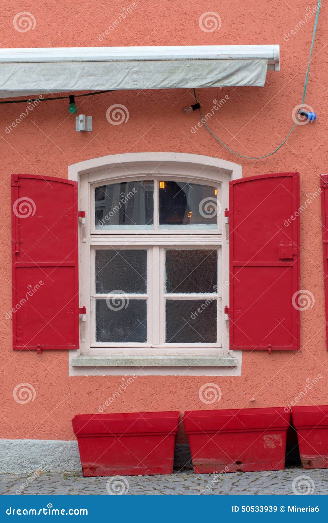 White window with red wall stock image. Image of texture - 50533939