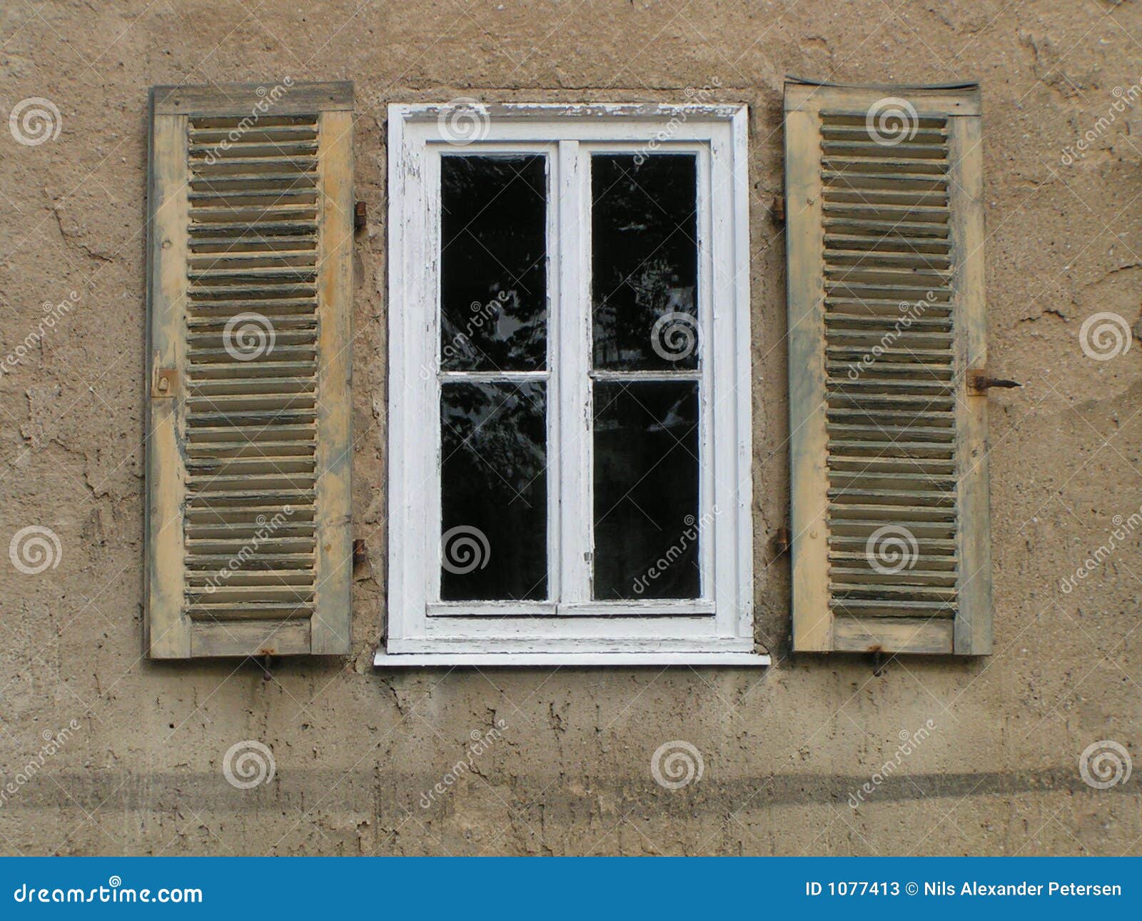 White window with shutters stock image. Image of window - 1077413