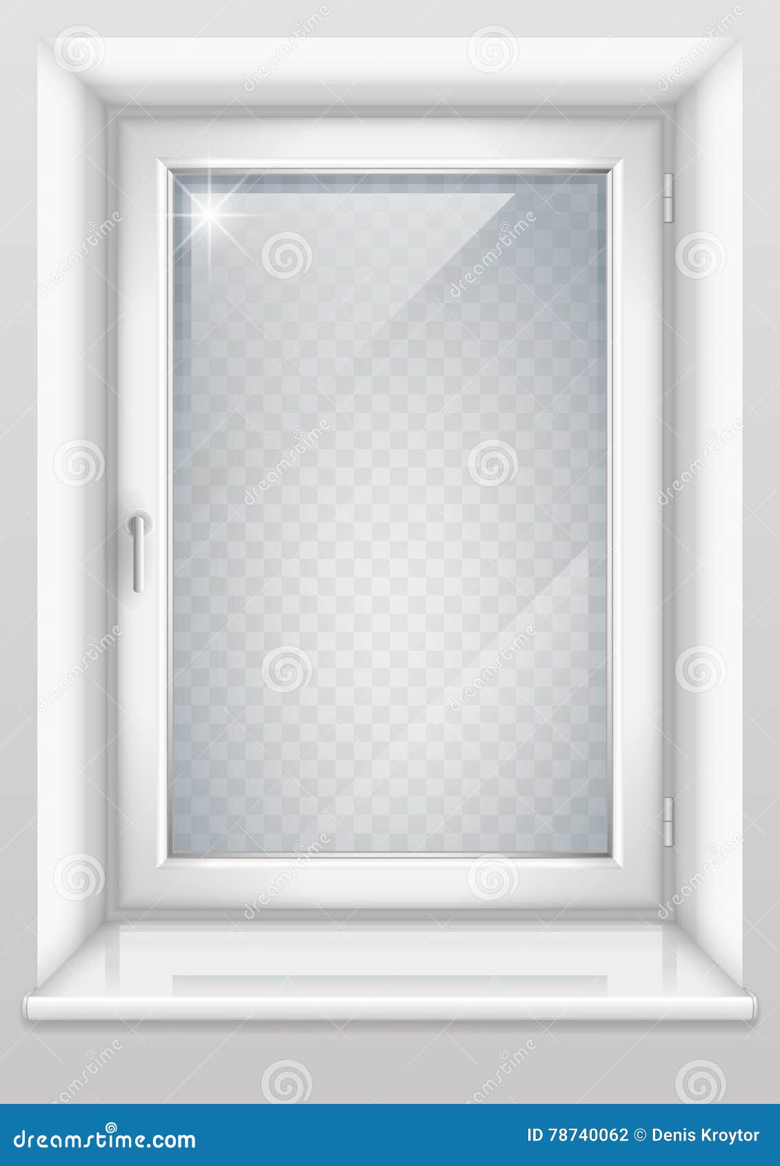 White Window with Transparent Glass Stock Vector - Illustration of ...
