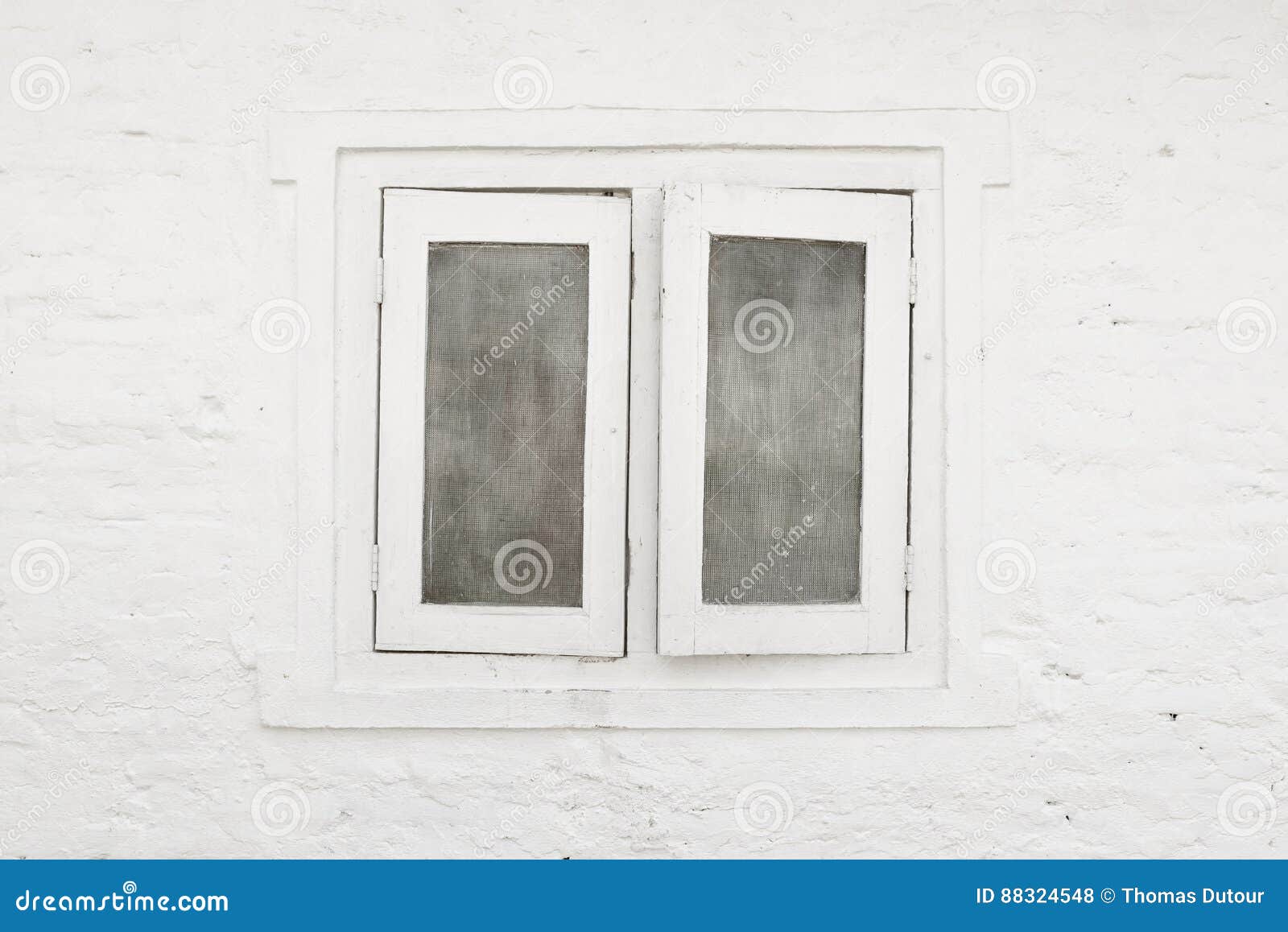 White Window and White Wall Stock Photo - Image of house, ajar: 88324548