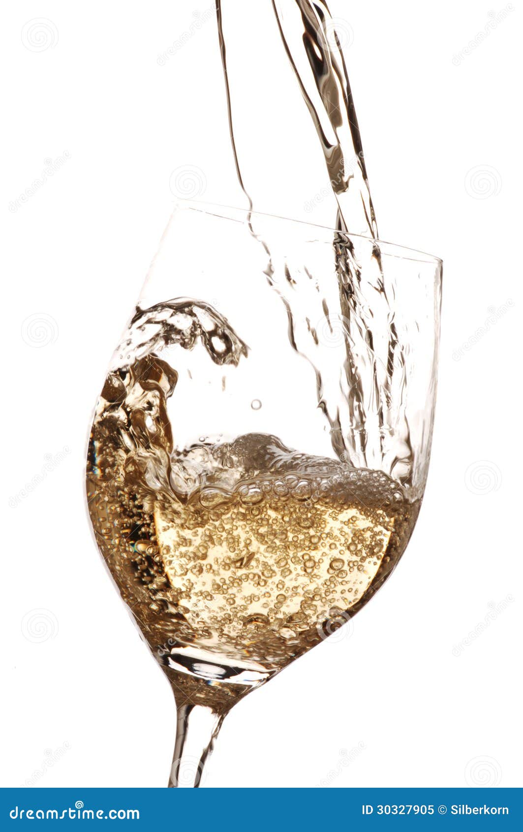 White Wine Being Poured into Glass Stock Image - Image of pouring ...