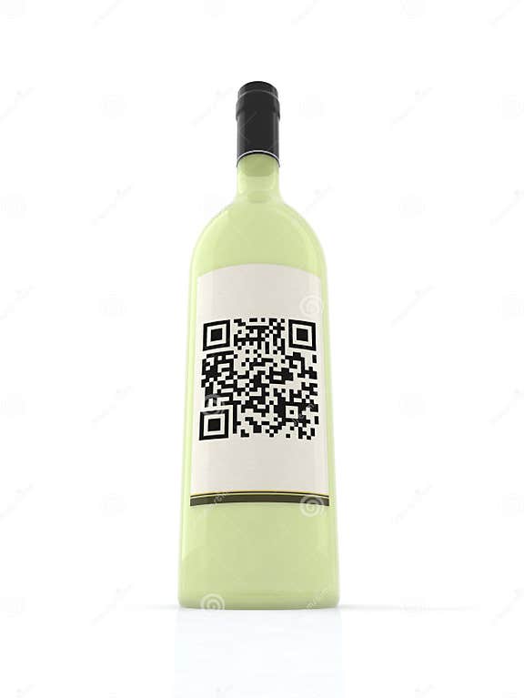 White wine bottle stock illustration. Illustration of barcode - 19914392