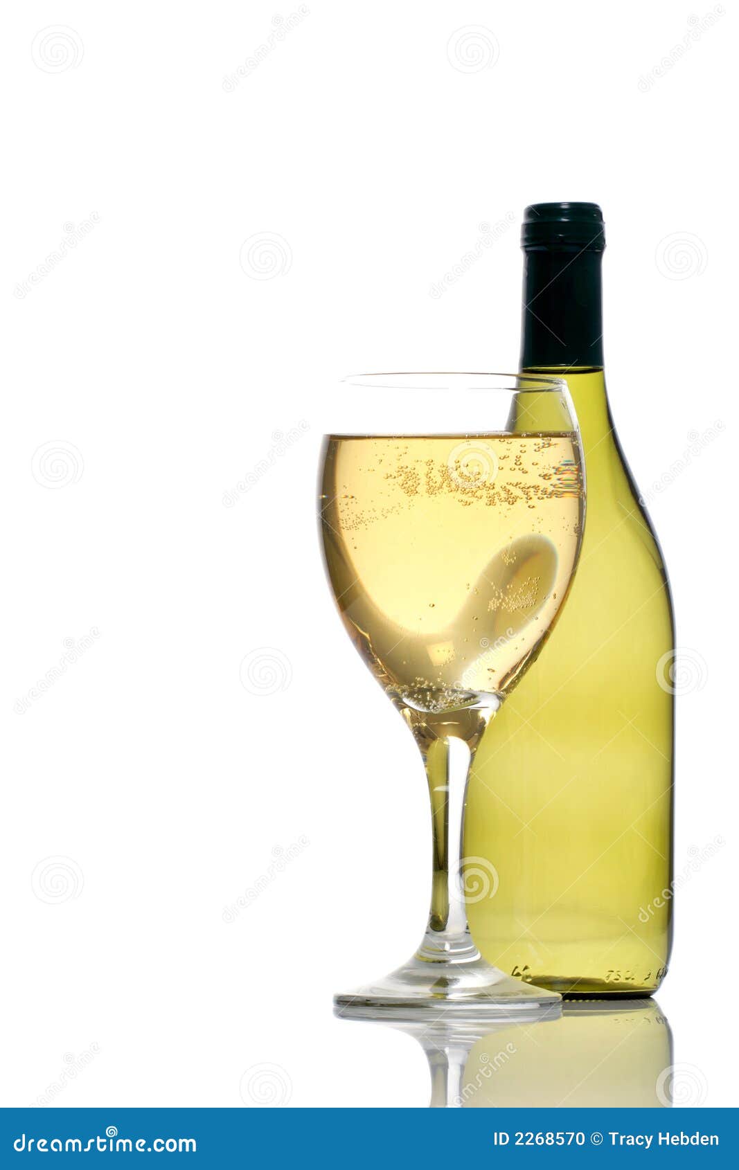 White Wine Bottle and Glass Stock Photo - Image of glass, white: 2268570