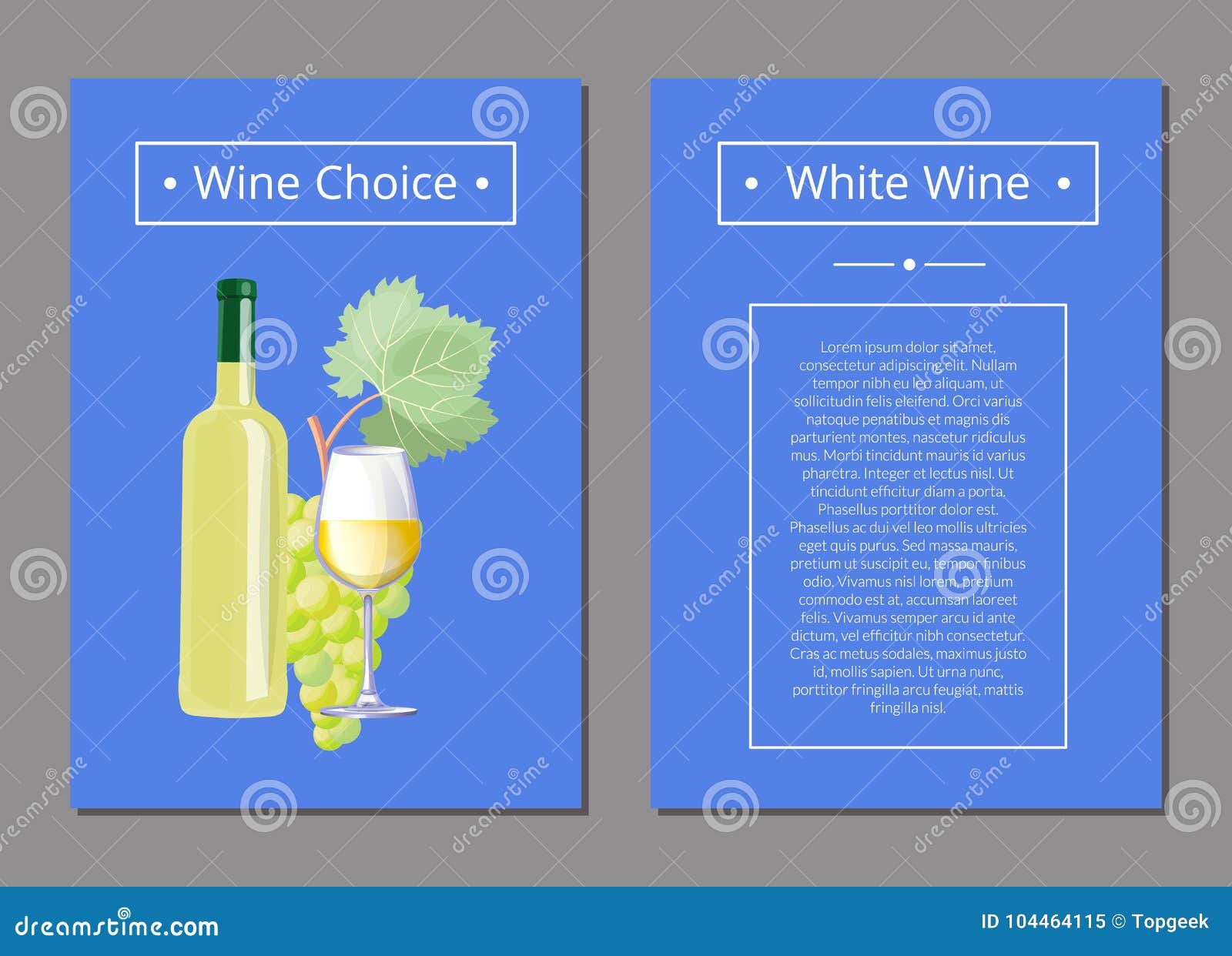 White Wine Choice with Text Vector Illustration Stock Vector ...
