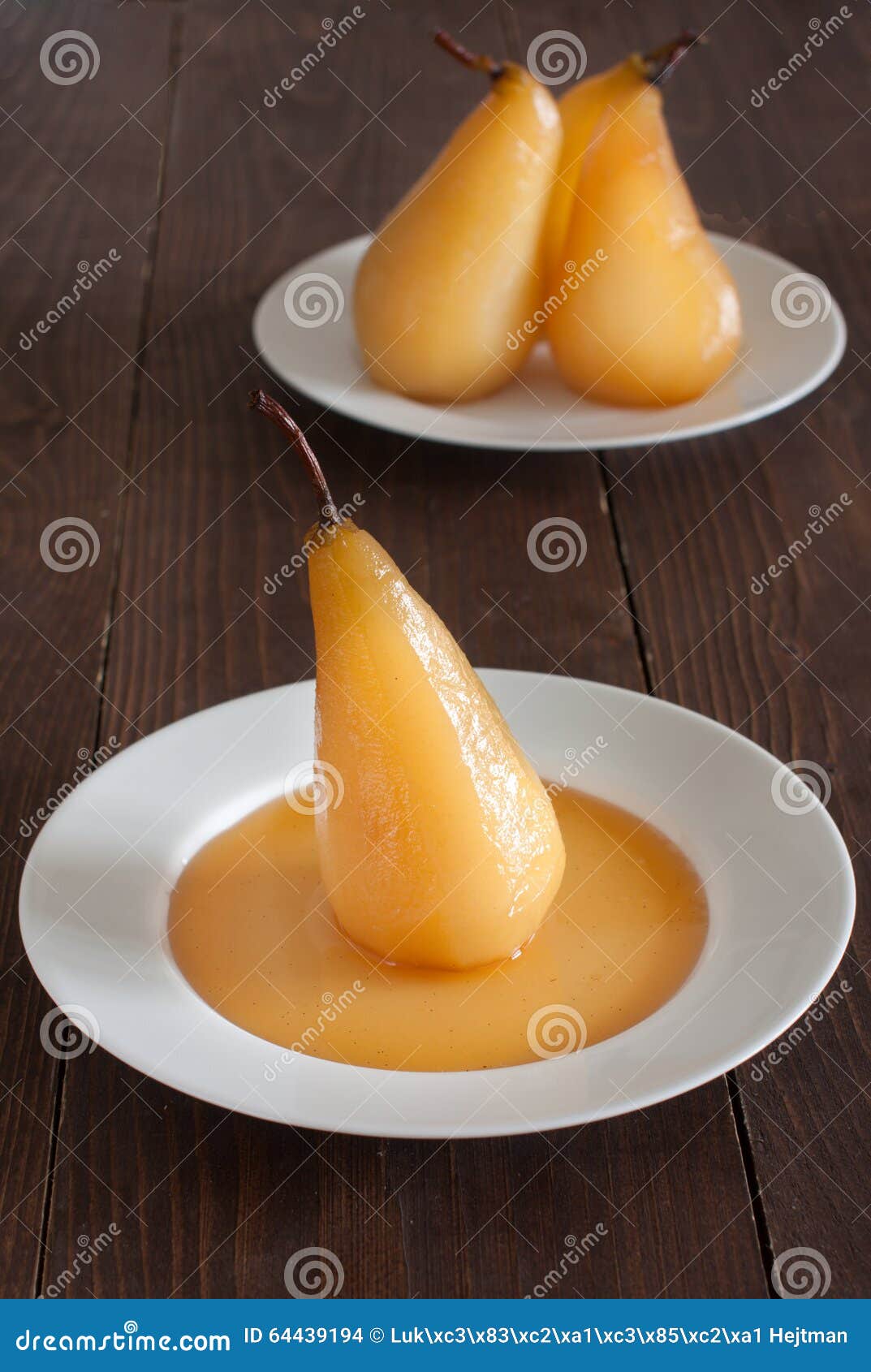 White wine poached pears stock photo. Image of poached - 64439194