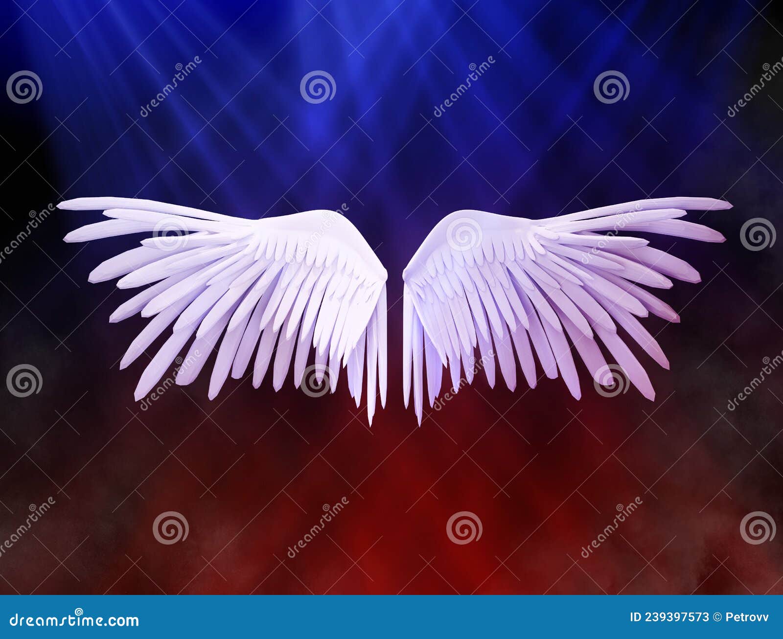 White Wings in a Ray of Light Stock Illustration - Illustration of ...