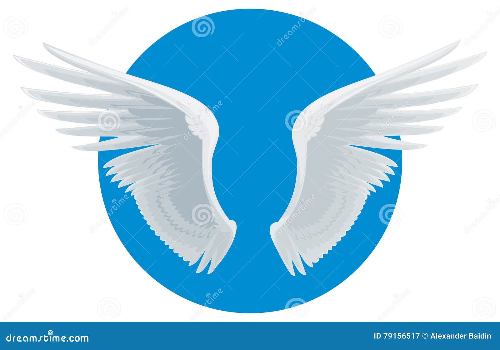 White Wings on Blue Background Stock Illustration - Illustration of ...
