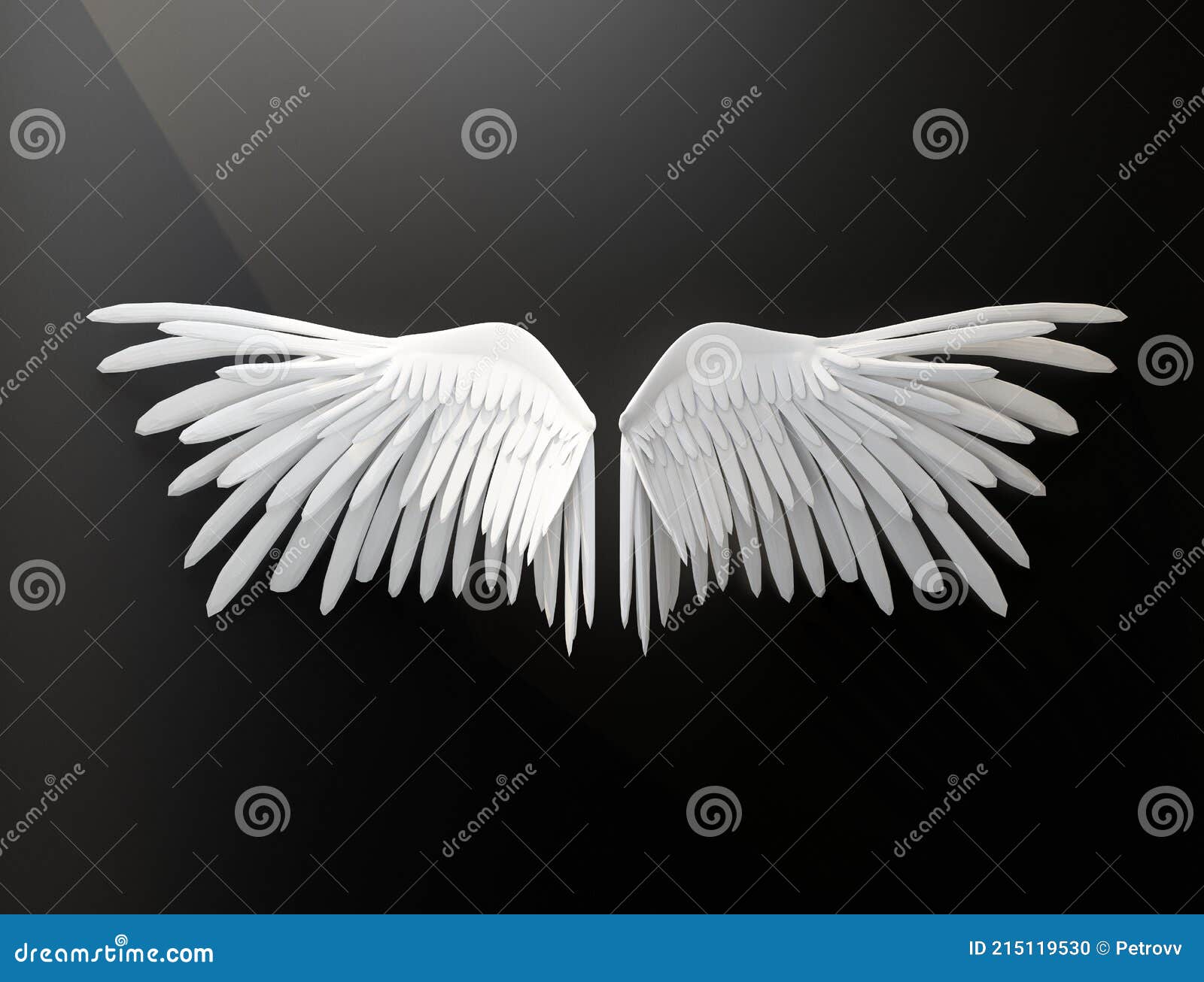 White Wings in a Ray of Light Stock Illustration - Illustration of pair ...