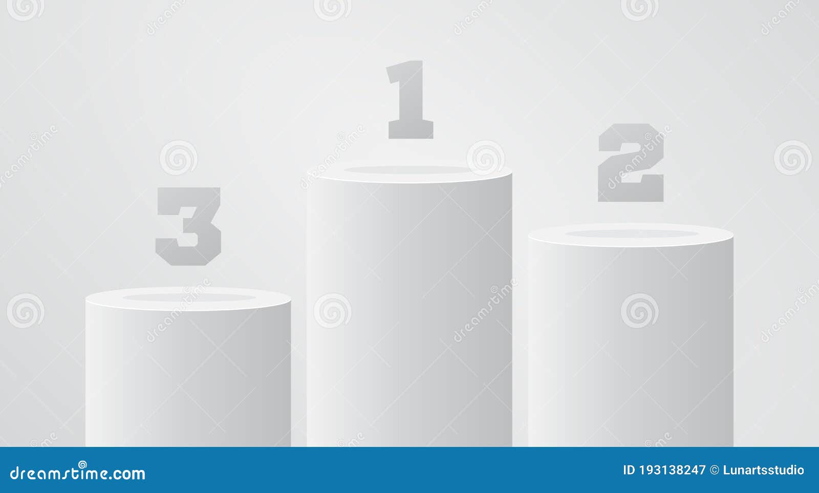 White Winner Pedestal. Round Pillar Stand Scene. Vector Win Podium or ...