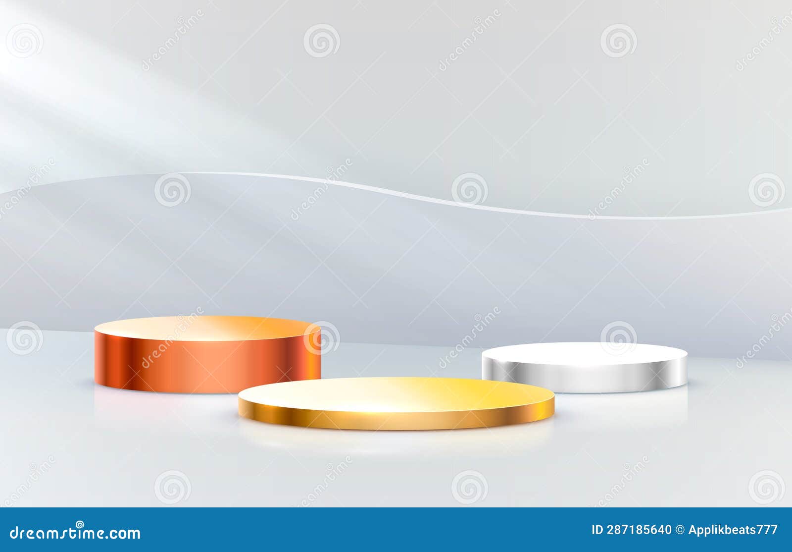 White Winners Podium for Business Concepts, Podium Set Object. Vector ...